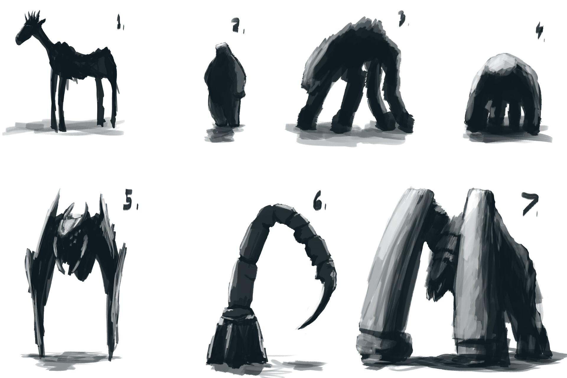 ArtStation - Monster silhouette Concept Sheets_5/8/2020