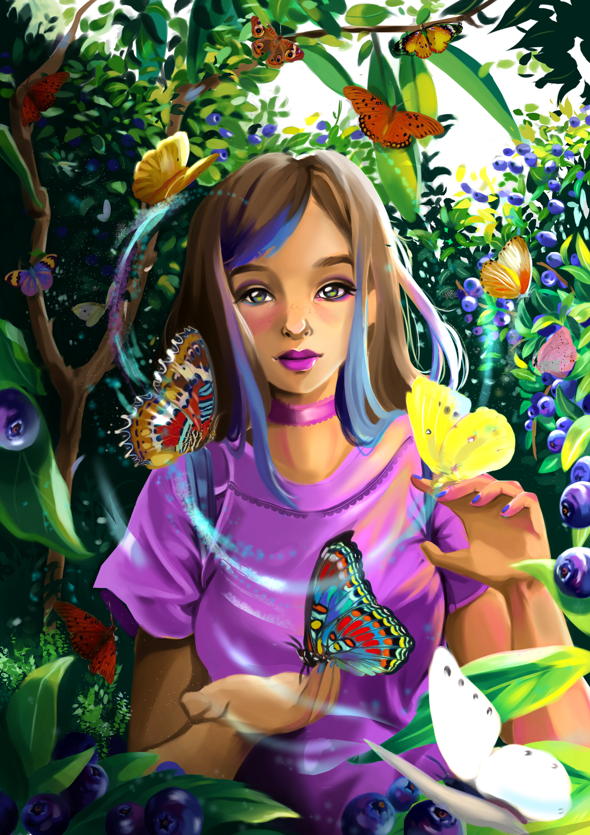 ArtStation - Girl with butterflies 🦋
