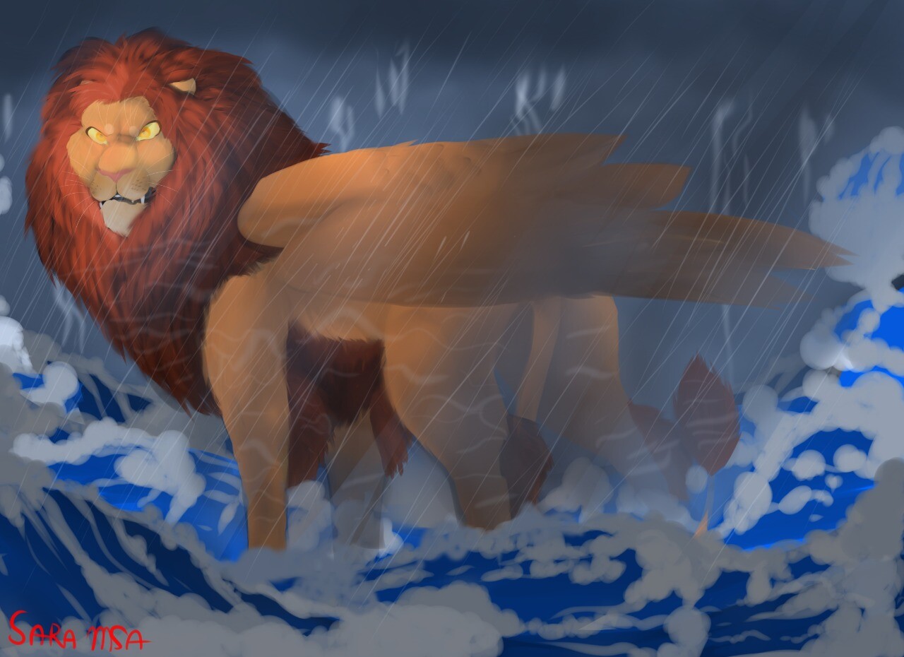 ArtStation - Beast of Daniel 7 (Daniel 7: 4) "the lion with eagle's wings"