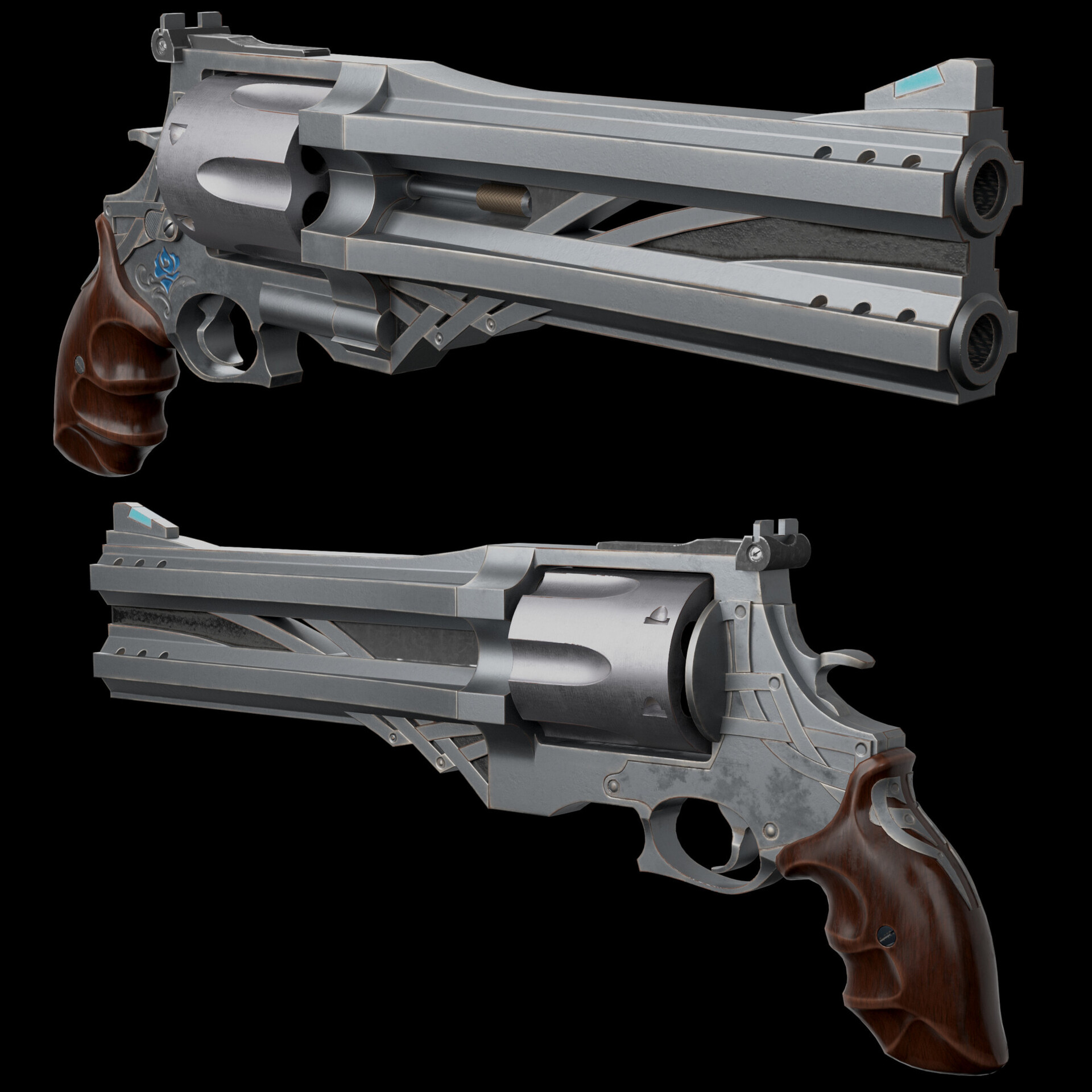ArtStation - Modeling practice, Nero's gun in Devil May Cry 5
