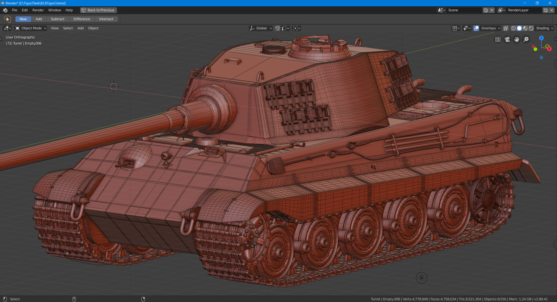 ArtStation - Tiger 2 high poly Model - Work in Progress