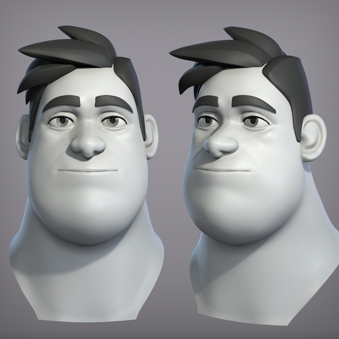 ArtStation - Cartoon male character Harold base mesh