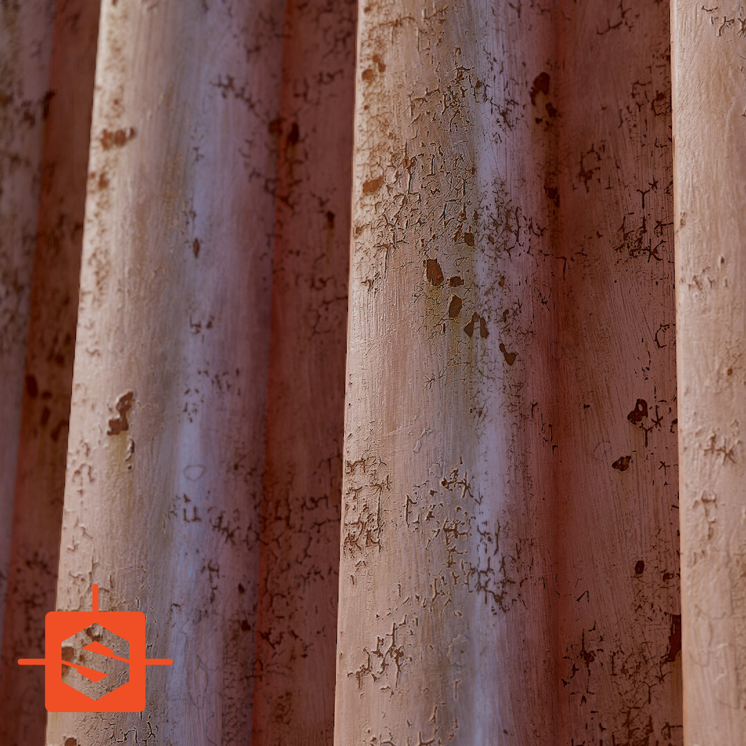 ArtStation - Painted rusty metal. Substance Designer