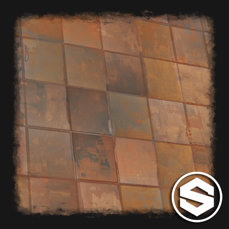 ArtStation - Stylized Rusty Metal Floor Tiles