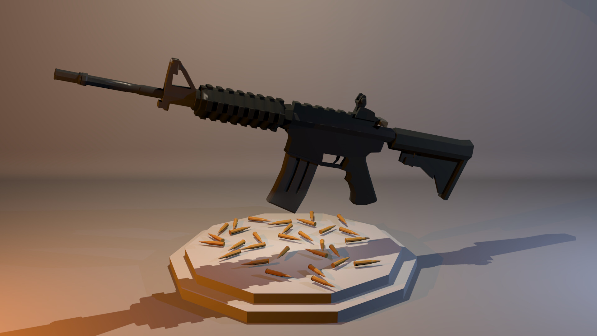 ArtStation - low poly Assault Rifles