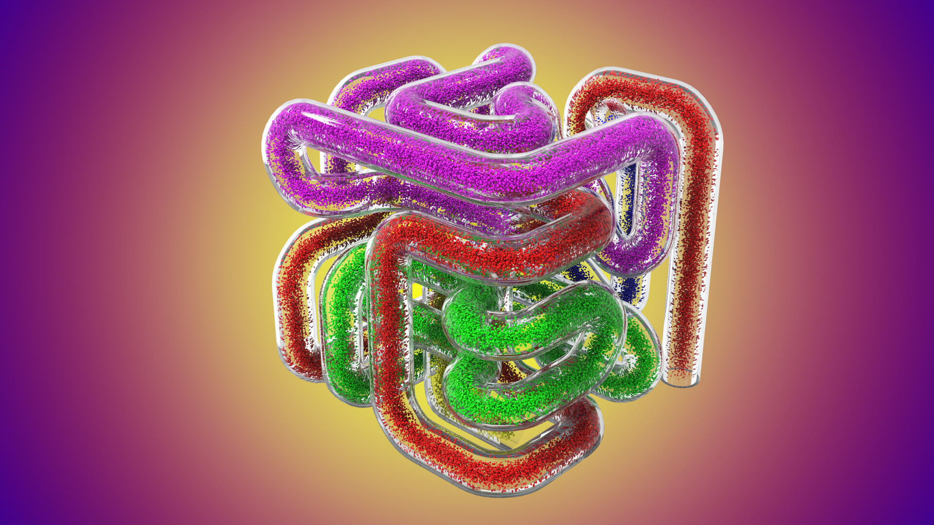 ArtStation - Houdini Particles. Particles in tubes.