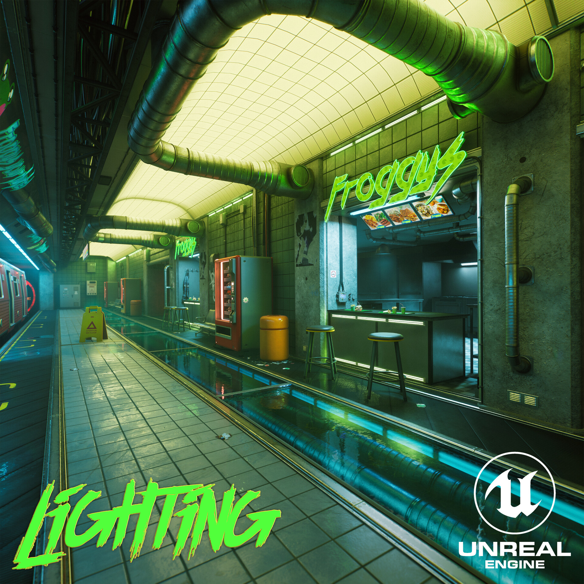 ArtStation - Subway lighting study