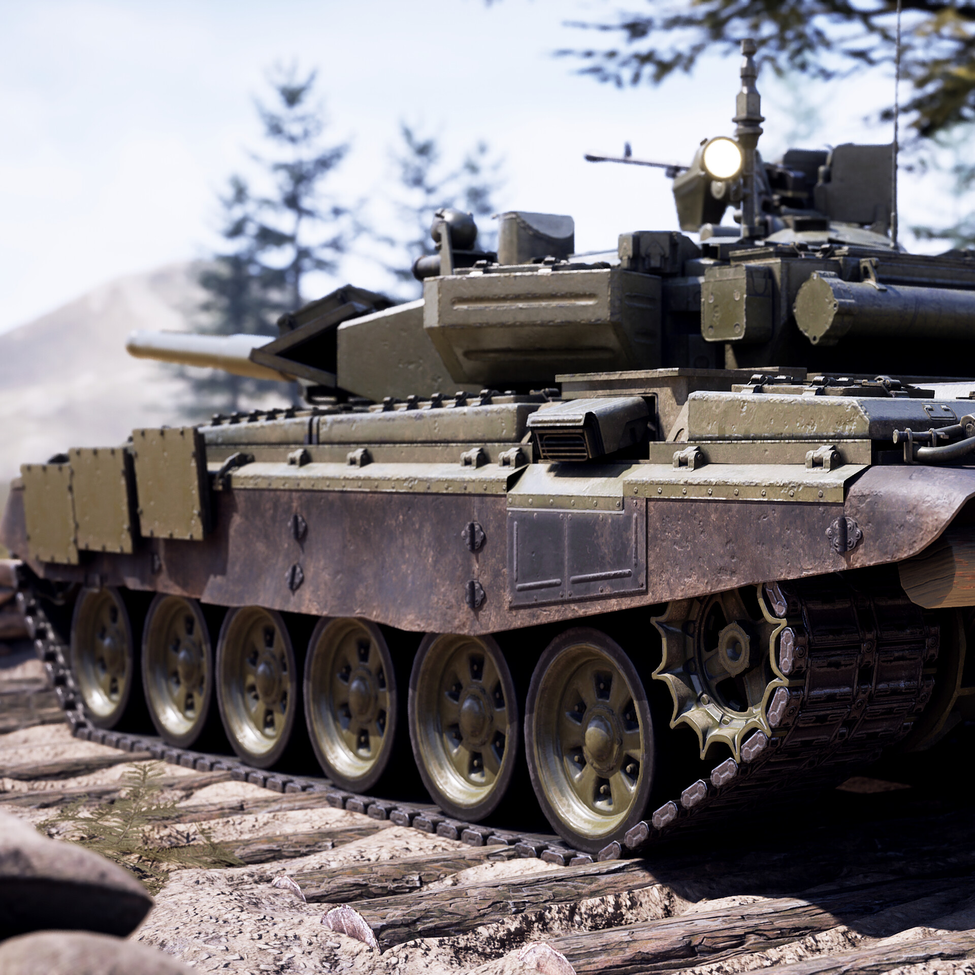 ArtStation - T90a MBT - Hull Down