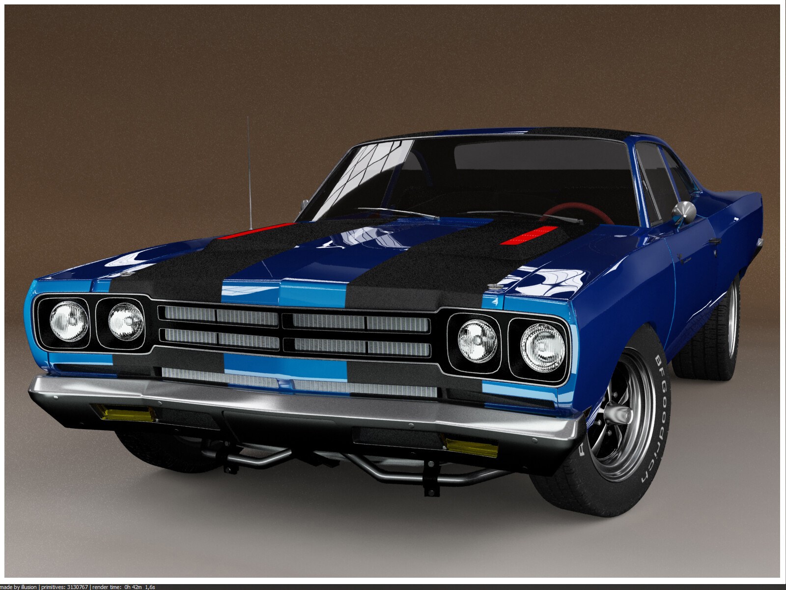 ArtStation - CARS - Plymouth Road Runner - high poly 3ds Max project