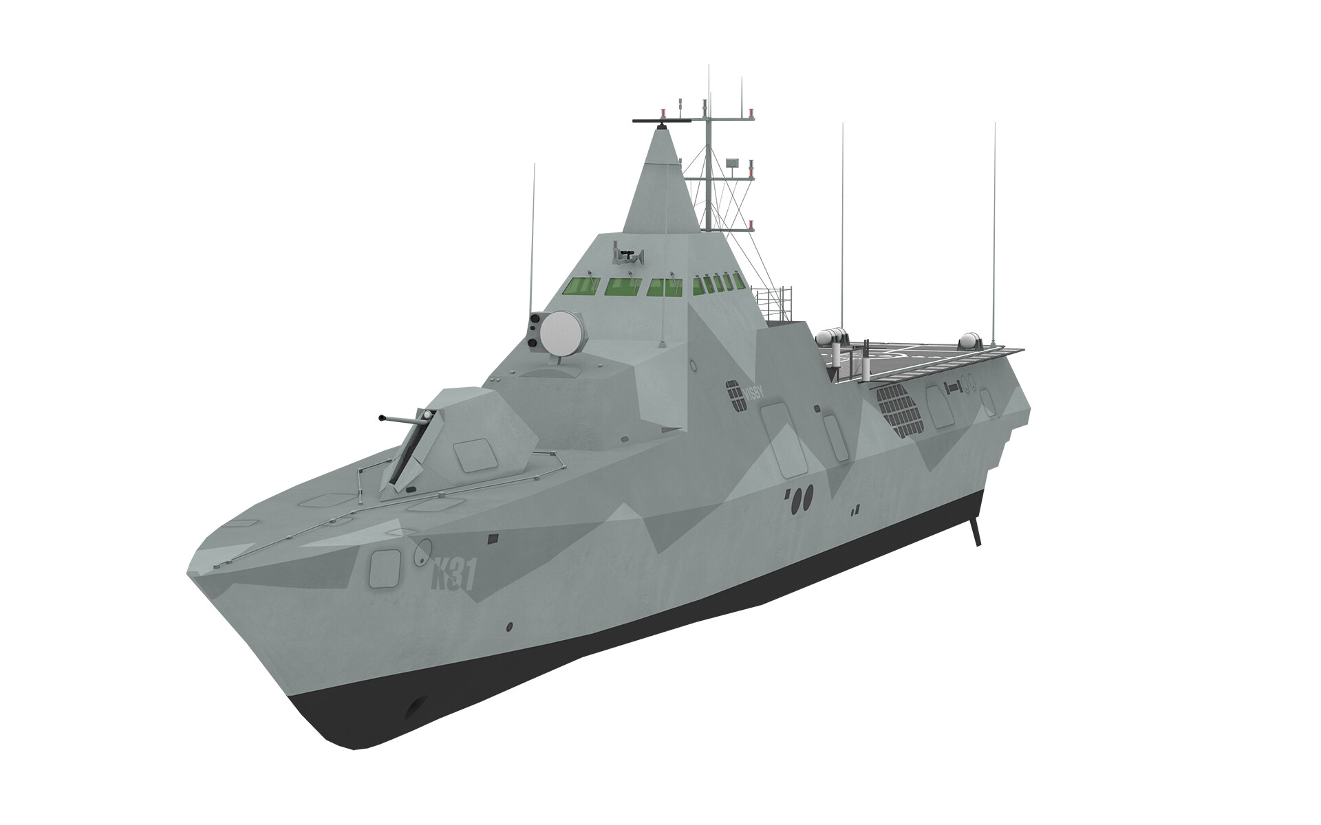 ArtStation - HswMS Visby class stealth corvette