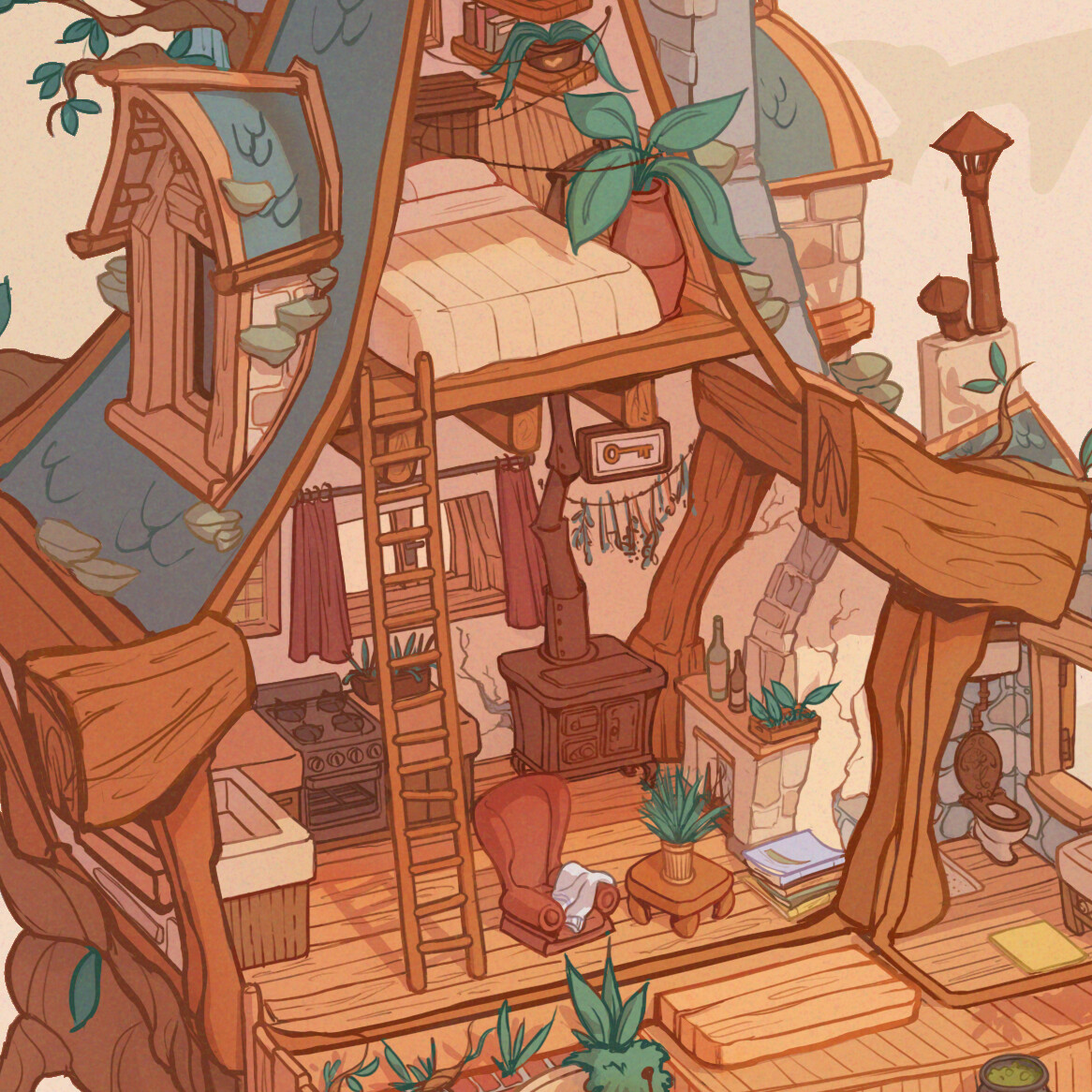 ArtStation - Fantasy-Folk Tiny House (2020)