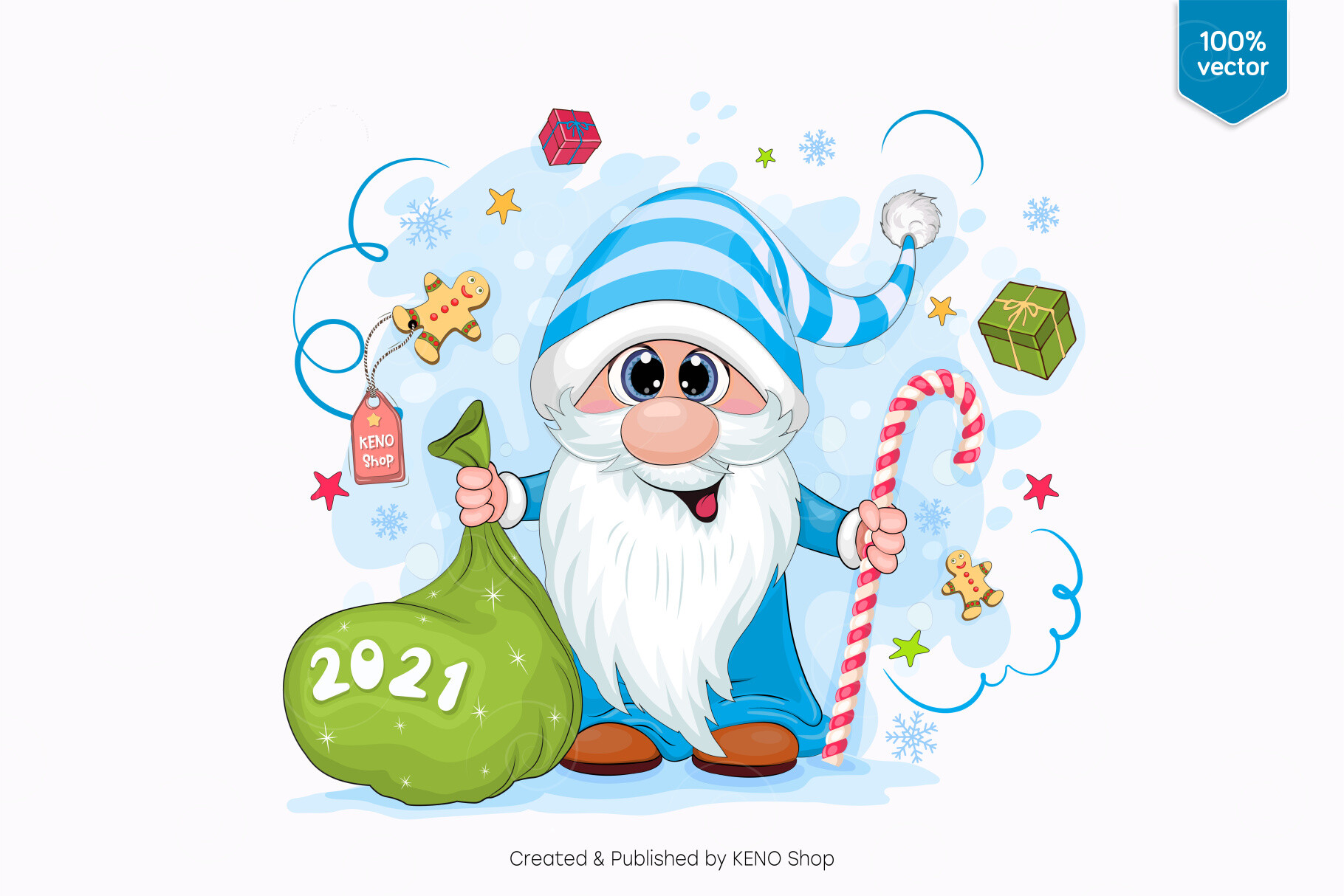 ArtStation - Little cartoon Santa Claus.