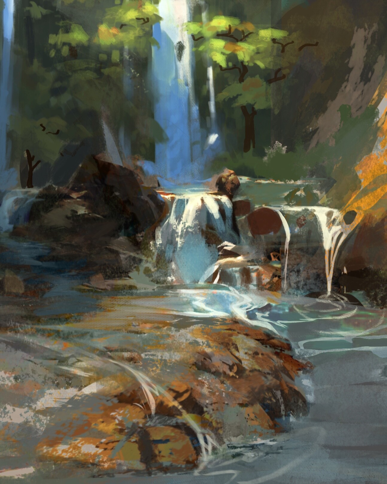 ArtStation - River Concept. Landscape study.