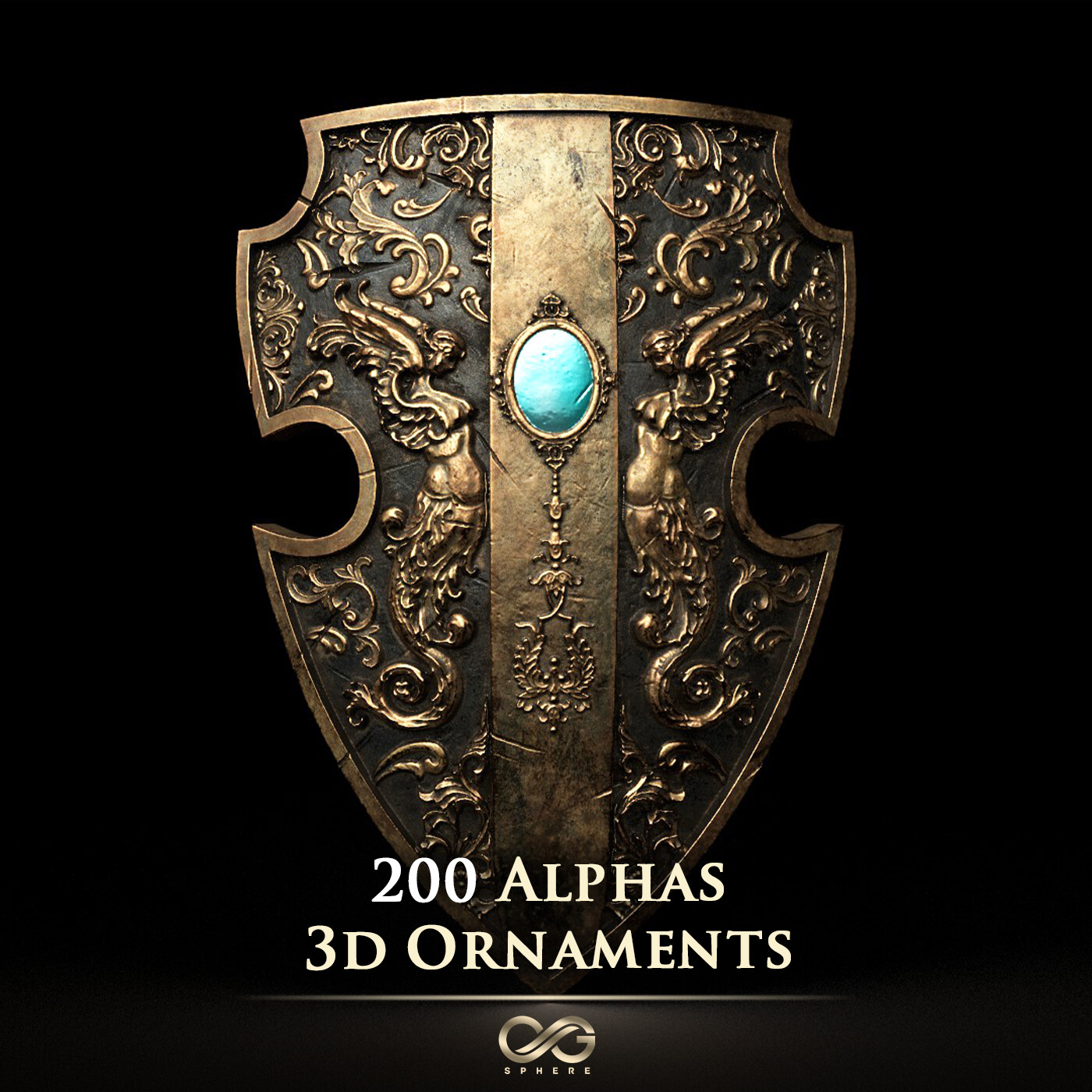 ArtStation - 200 Alphas - 3d Ornaments
