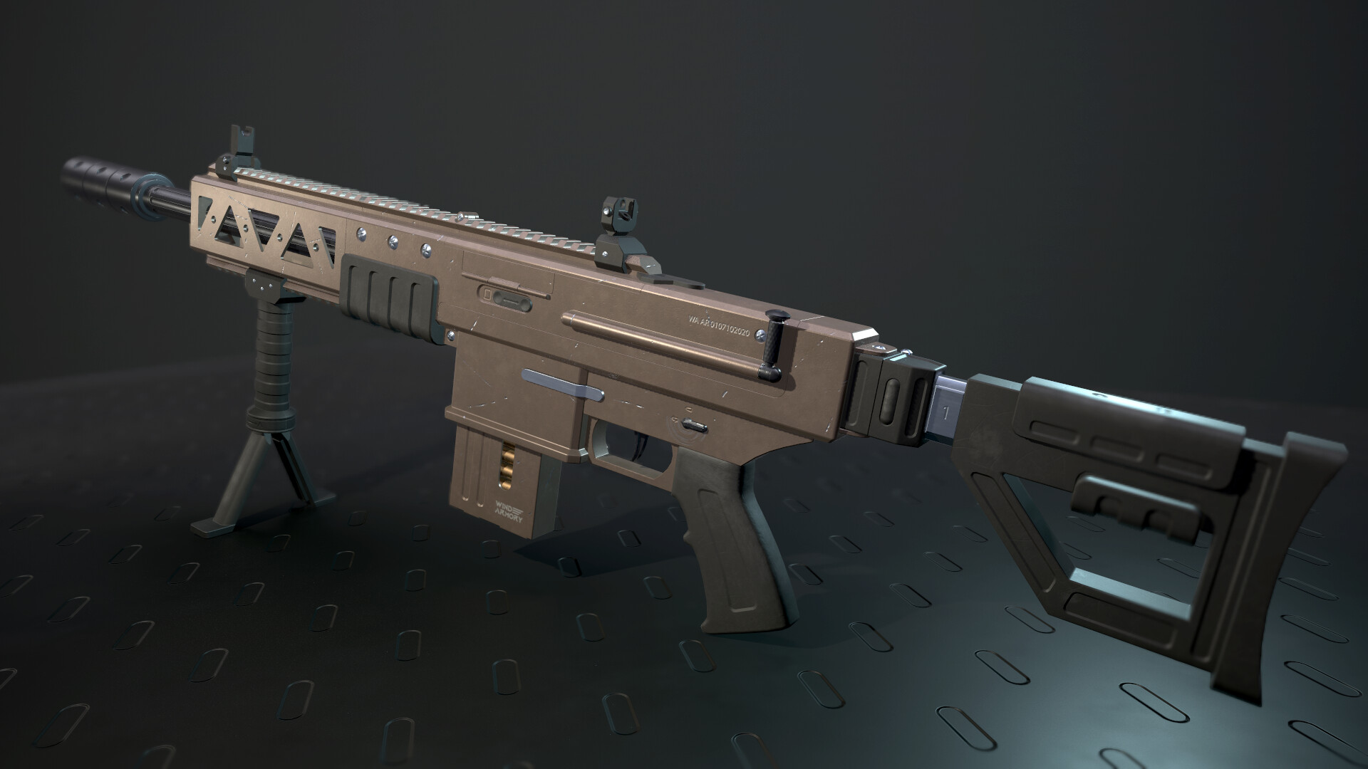 ArtStation - Assault Rifle (Hard-Surface practice Part I)