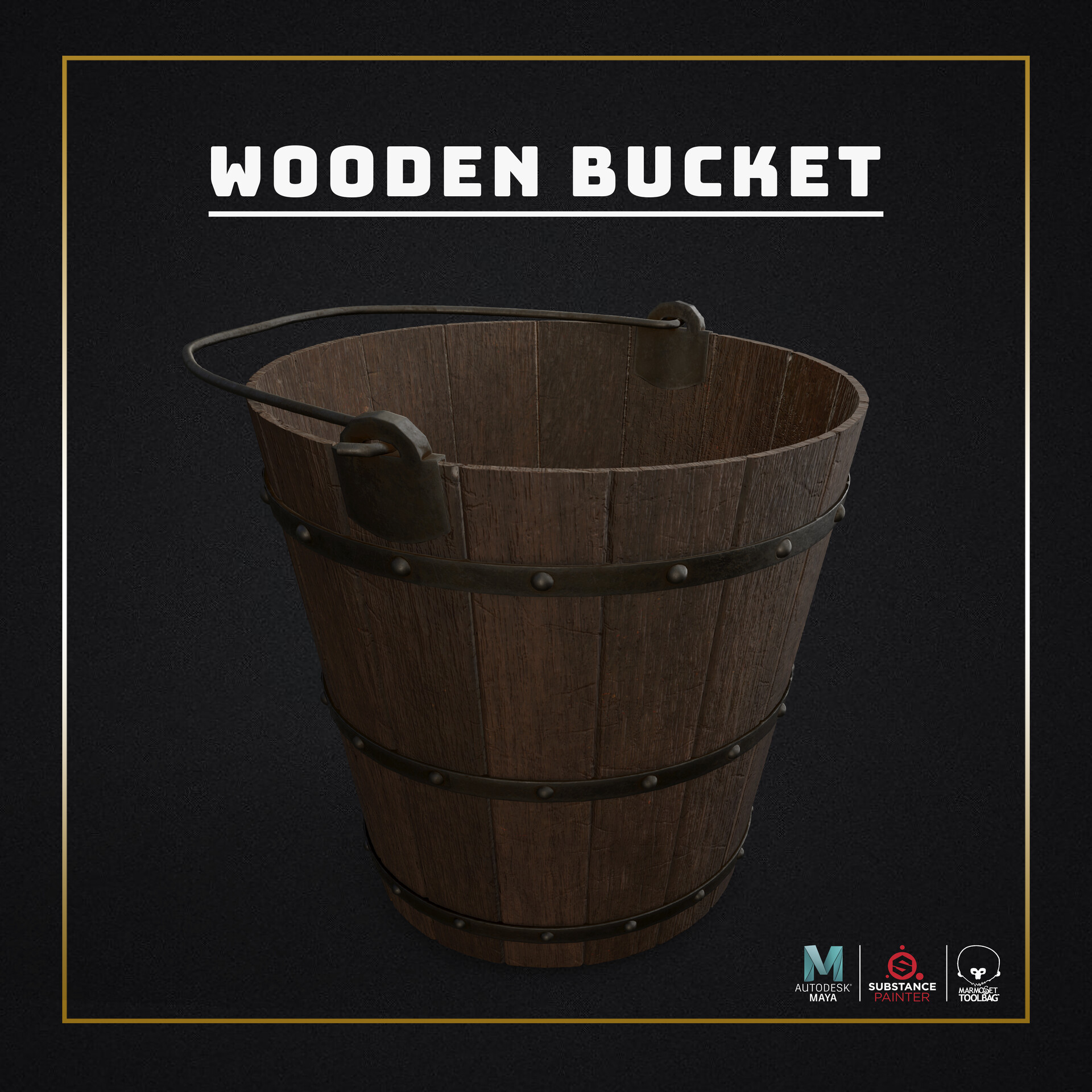 ArtStation - Medieval Wooden Bucket
