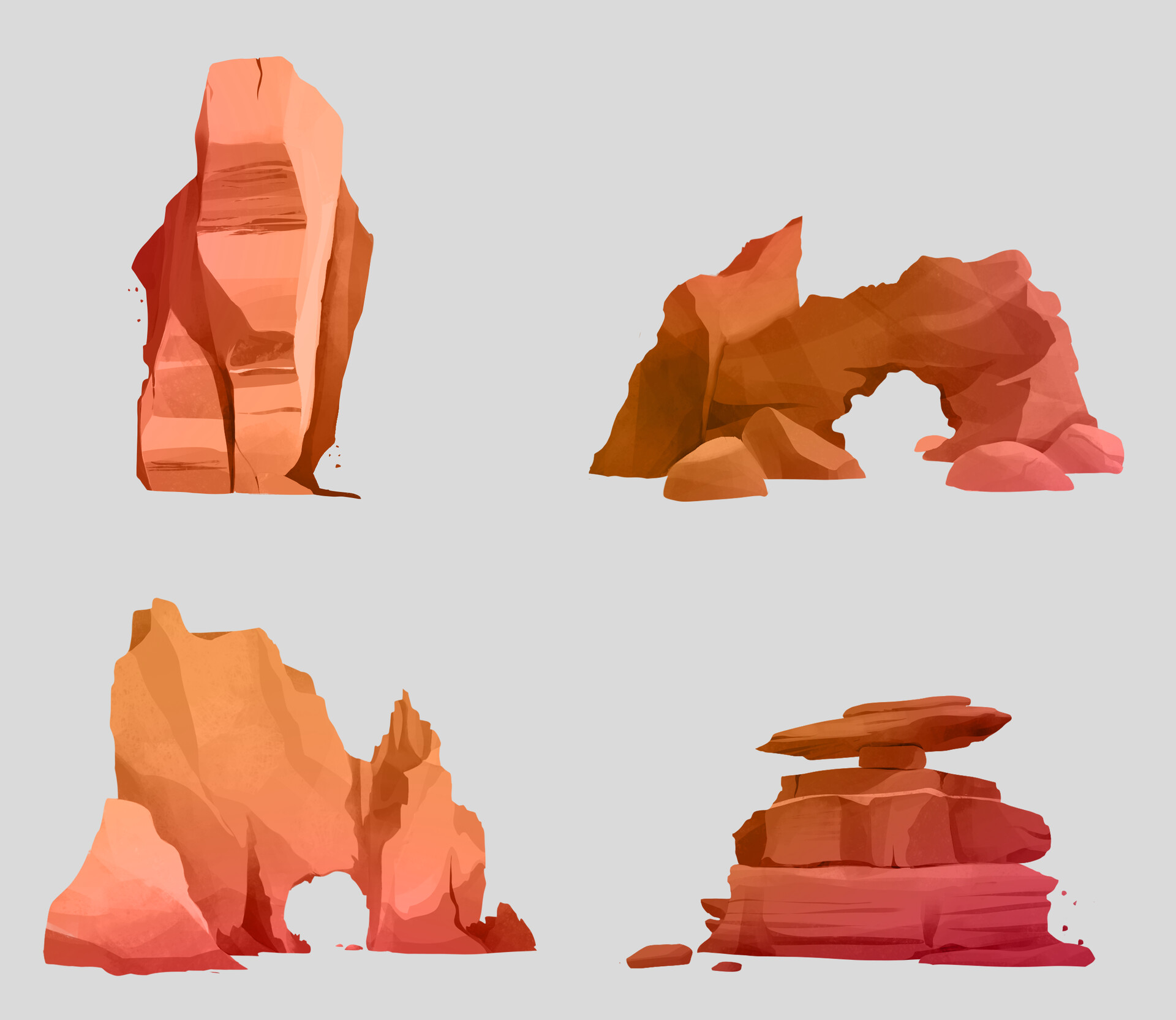 ArtStation - Drawing rocks rocks.