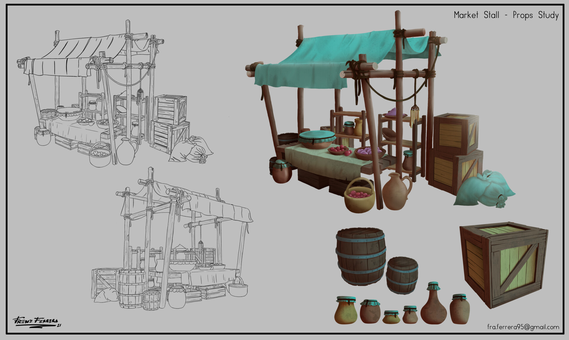 ArtStation - Market Stall - Props Design