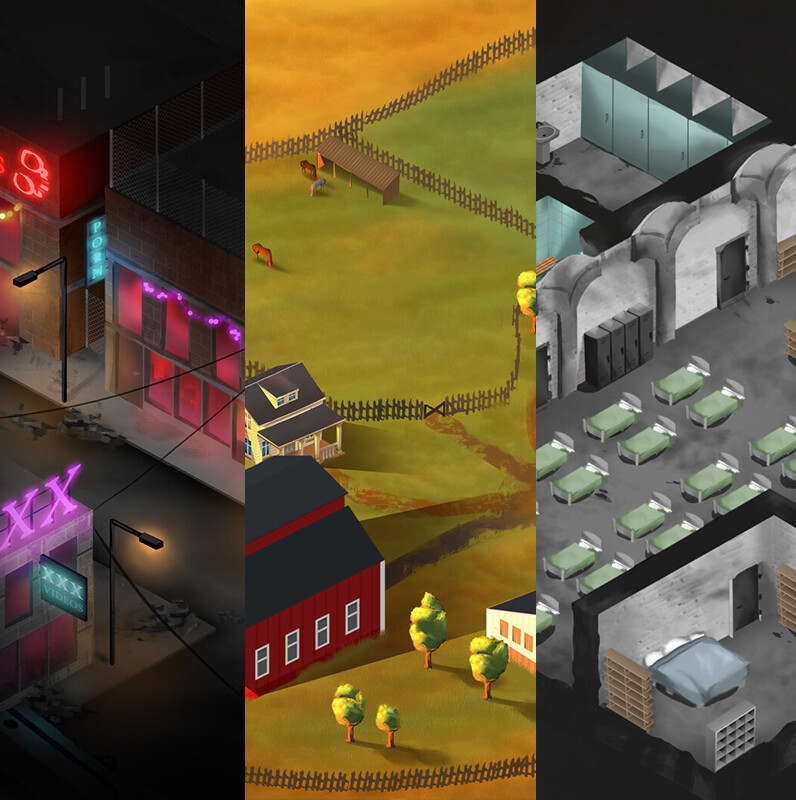 ArtStation - Isometric Maps - Flexible Survival Project