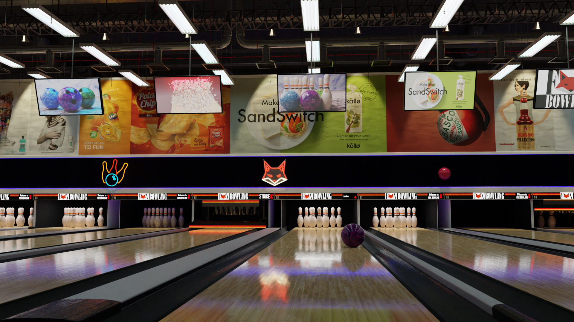 ArtStation - 10 Pin Bowling Alley - Cycles Render