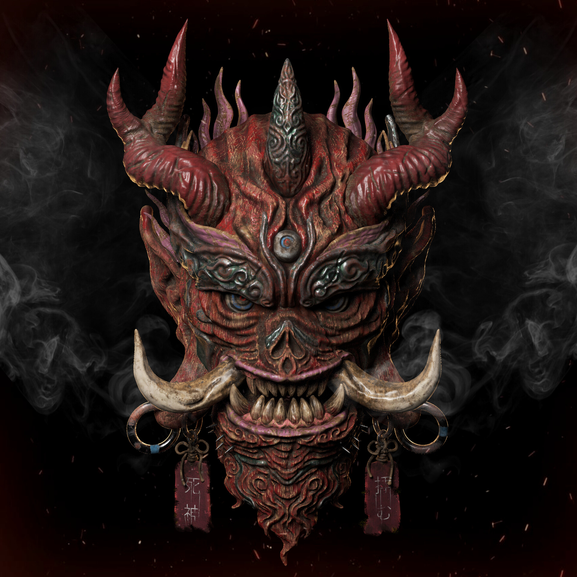 ArtStation - Fire Oni Mask