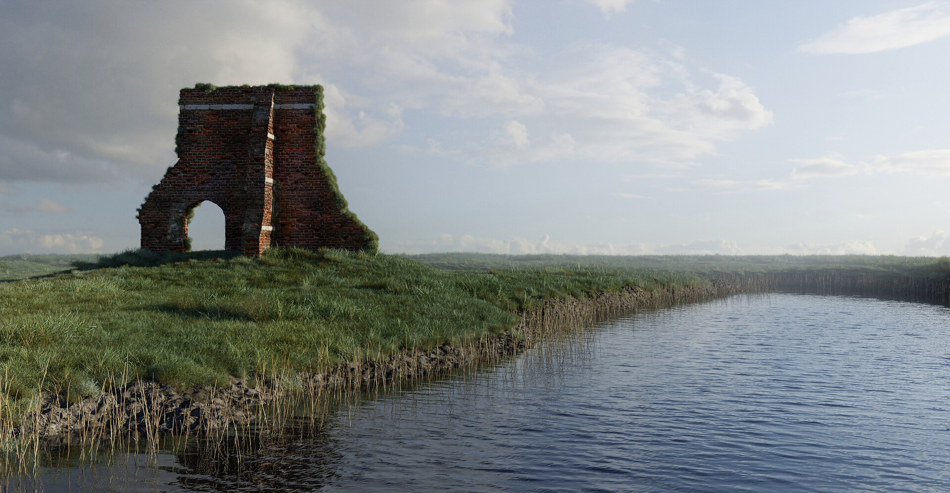 ArtStation - Riverside Medieval Ruin - Enviroment Art