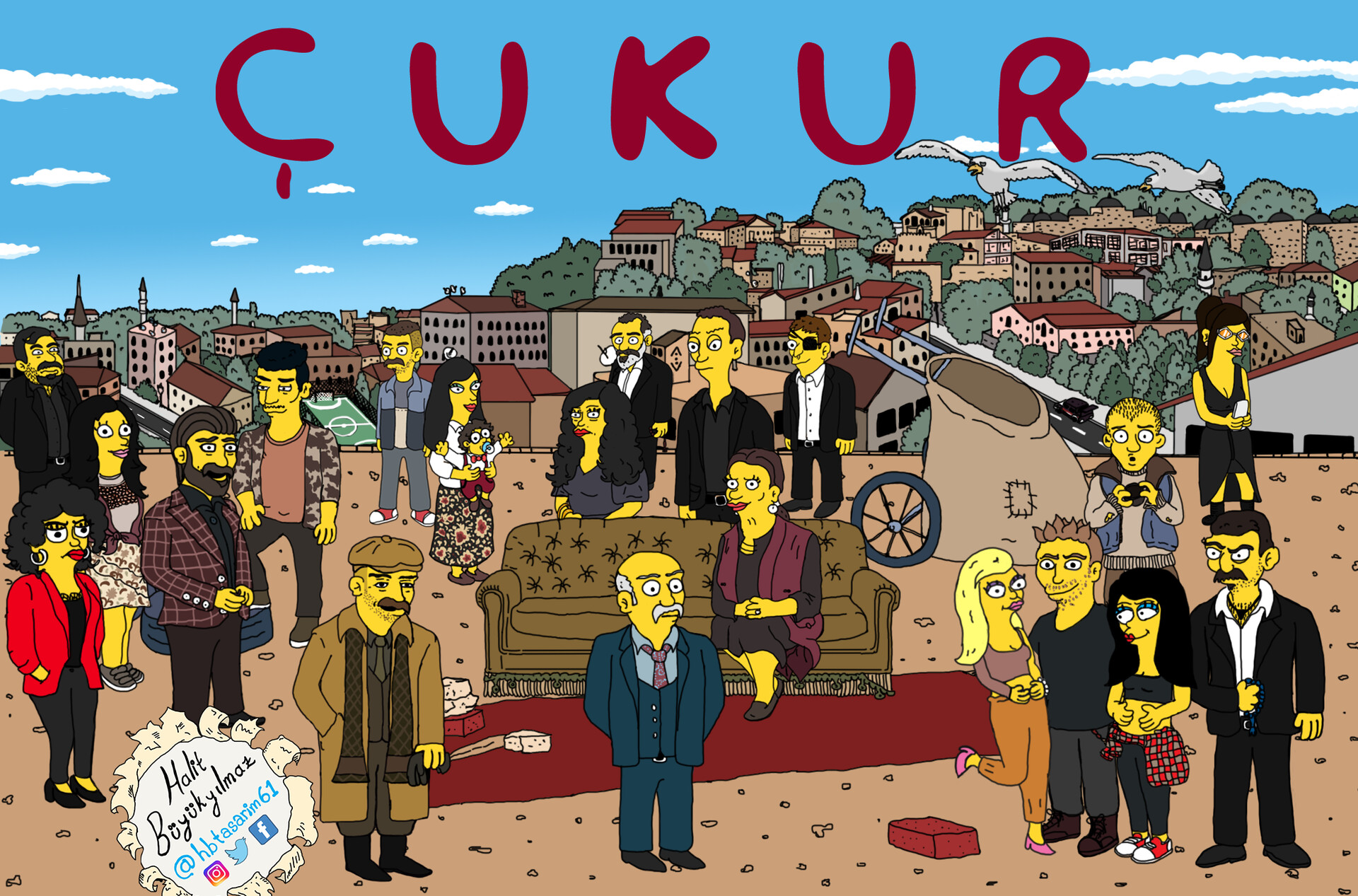 ArtStation - ÇUKUR TV SERIES IN SIMPSONS STYLE