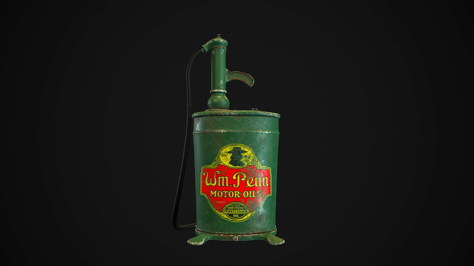 ArtStation - Oil fill tank - Wm Penn motor oil - 1935