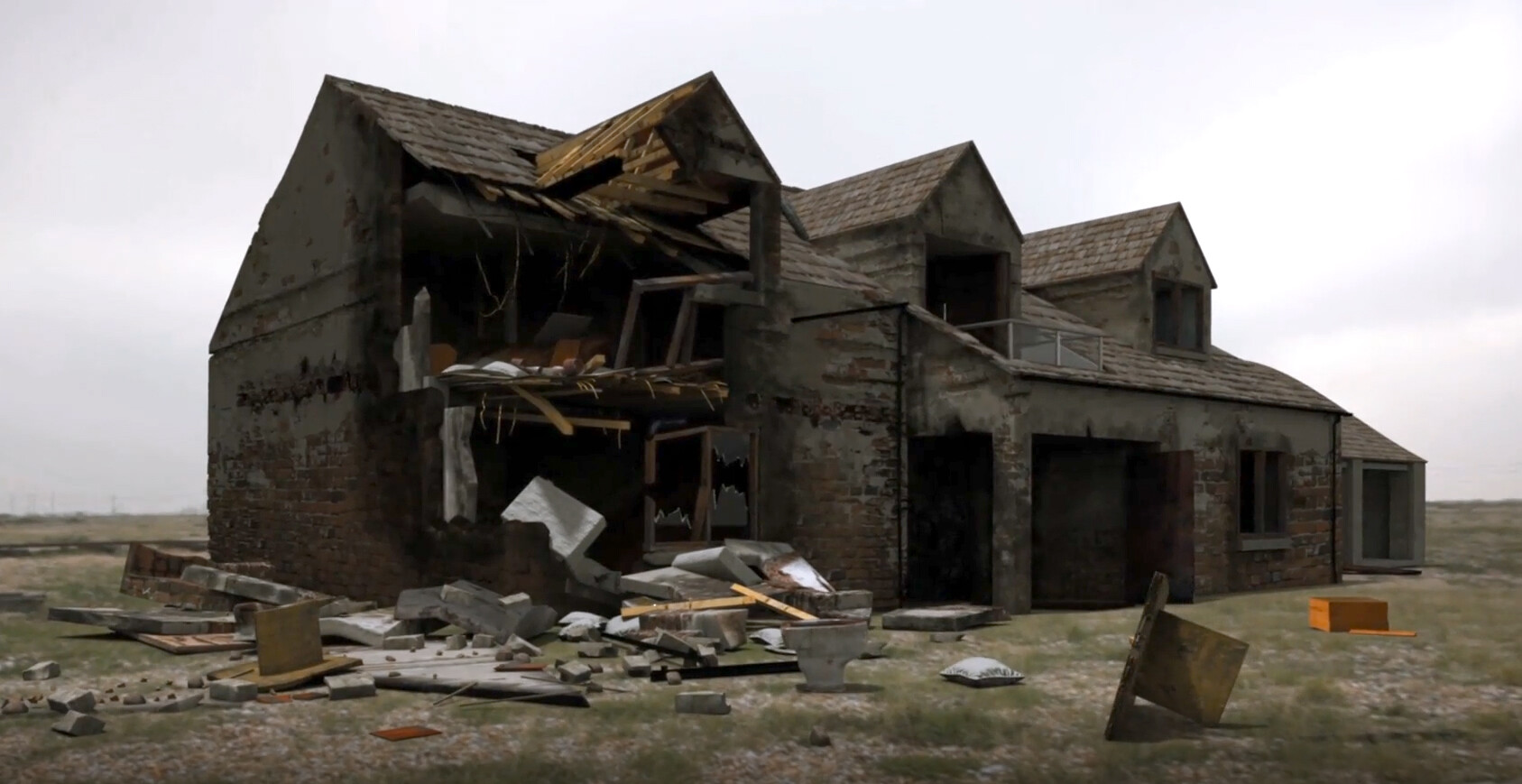 ArtStation - House Destruction / Motion Track Shot / 2014