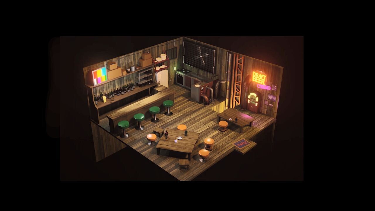 ArtStation - Isometric: 7th Heaven Bar - Final Fantasy 7
