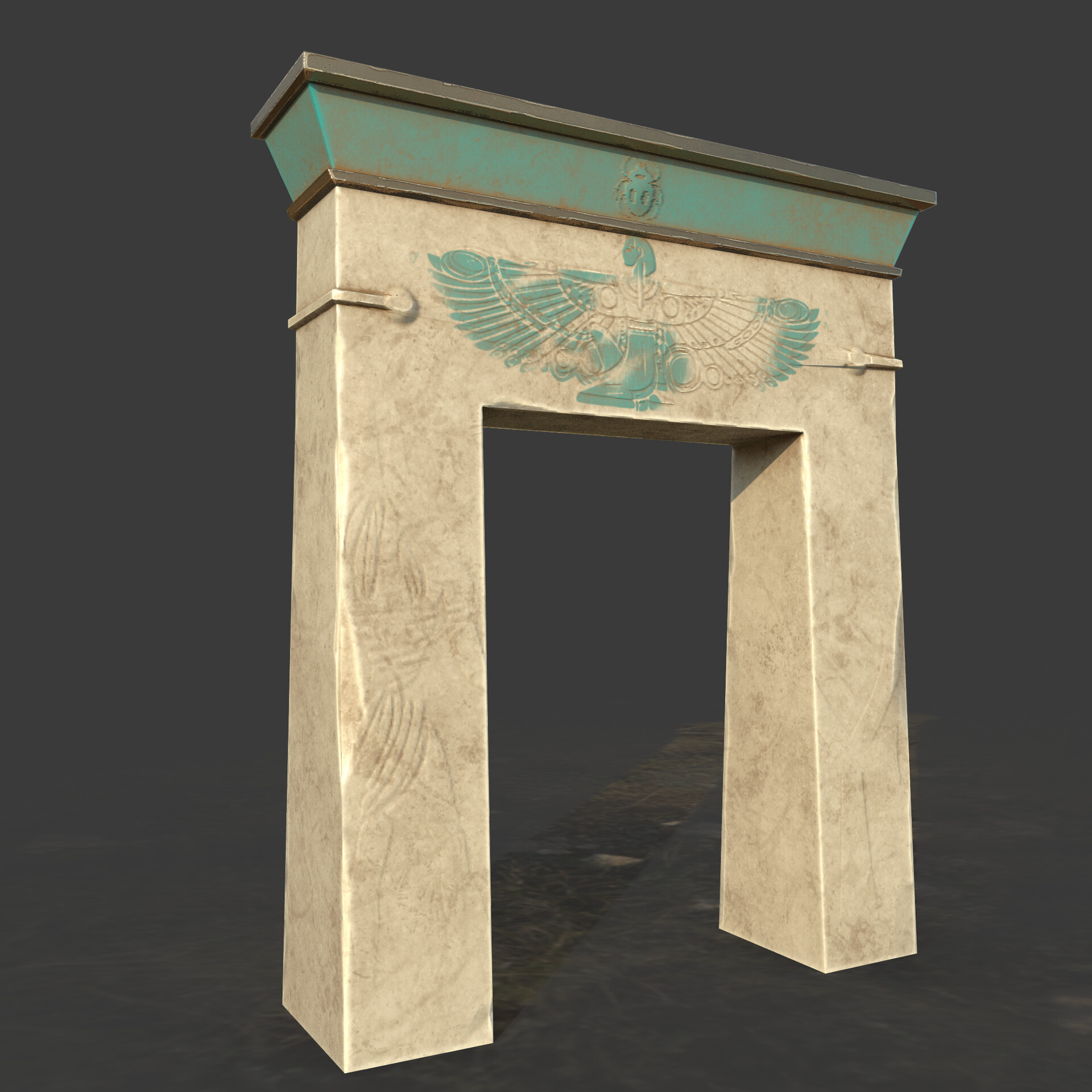 ArtStation - 3D stylized GATE 3 Of KARNAK_lowpoly