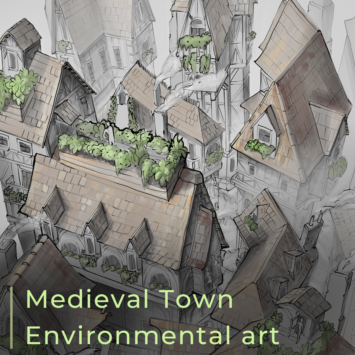 ArtStation - Medieval Town Concept art