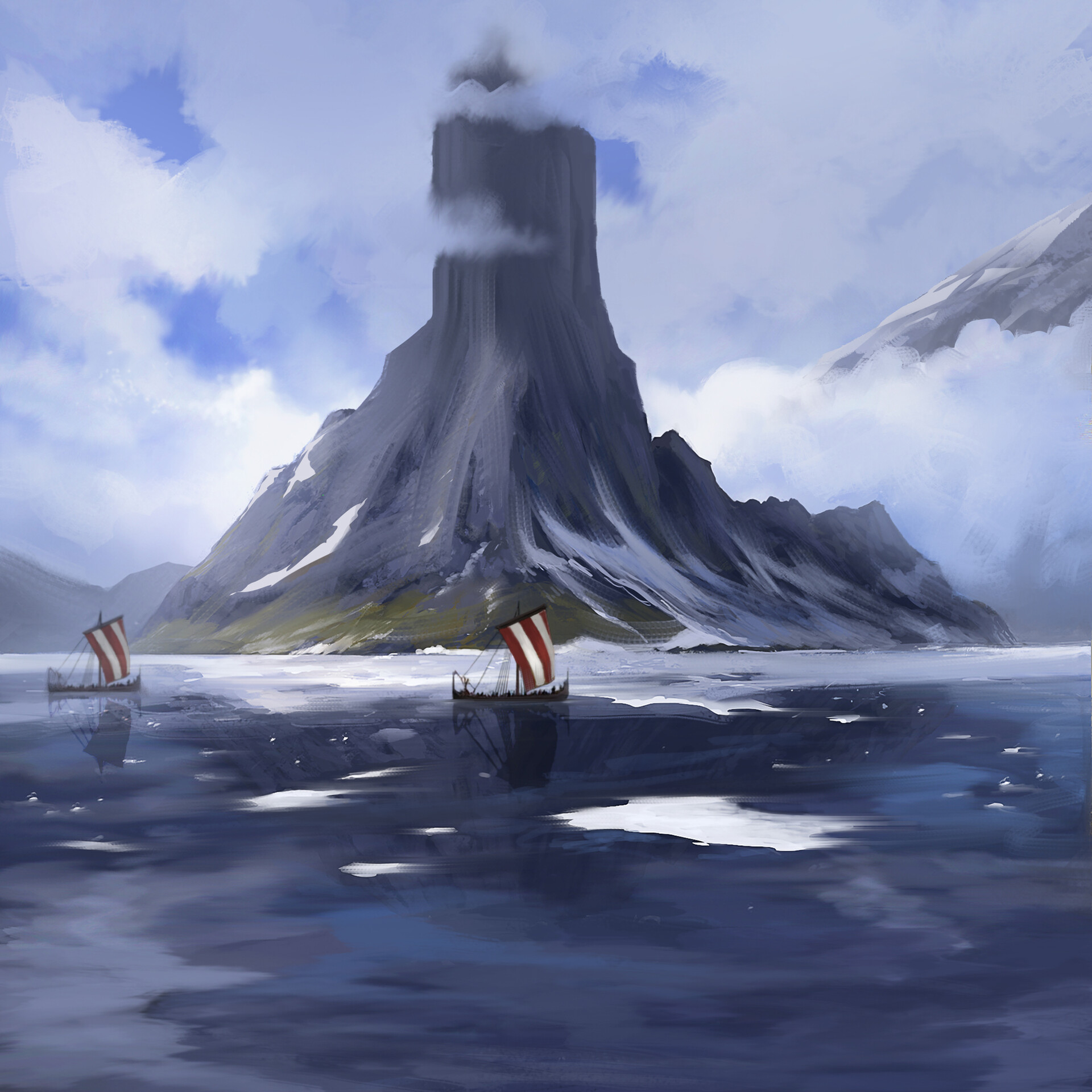 ArtStation - Viking environment paint sketch