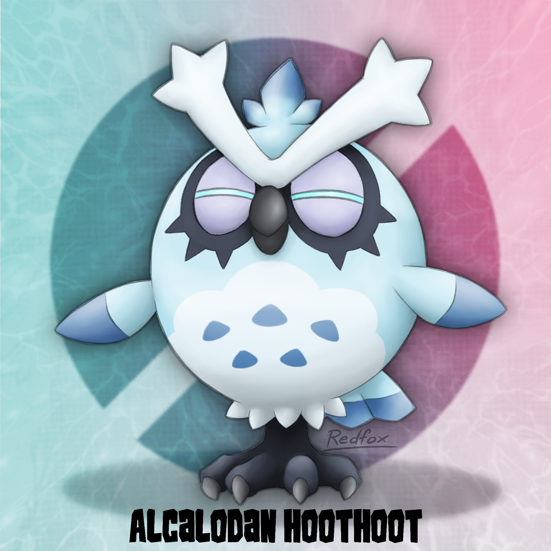 Redfox The Kitsune - Artwork Pokemon VP - Alcalodan Hoothoot