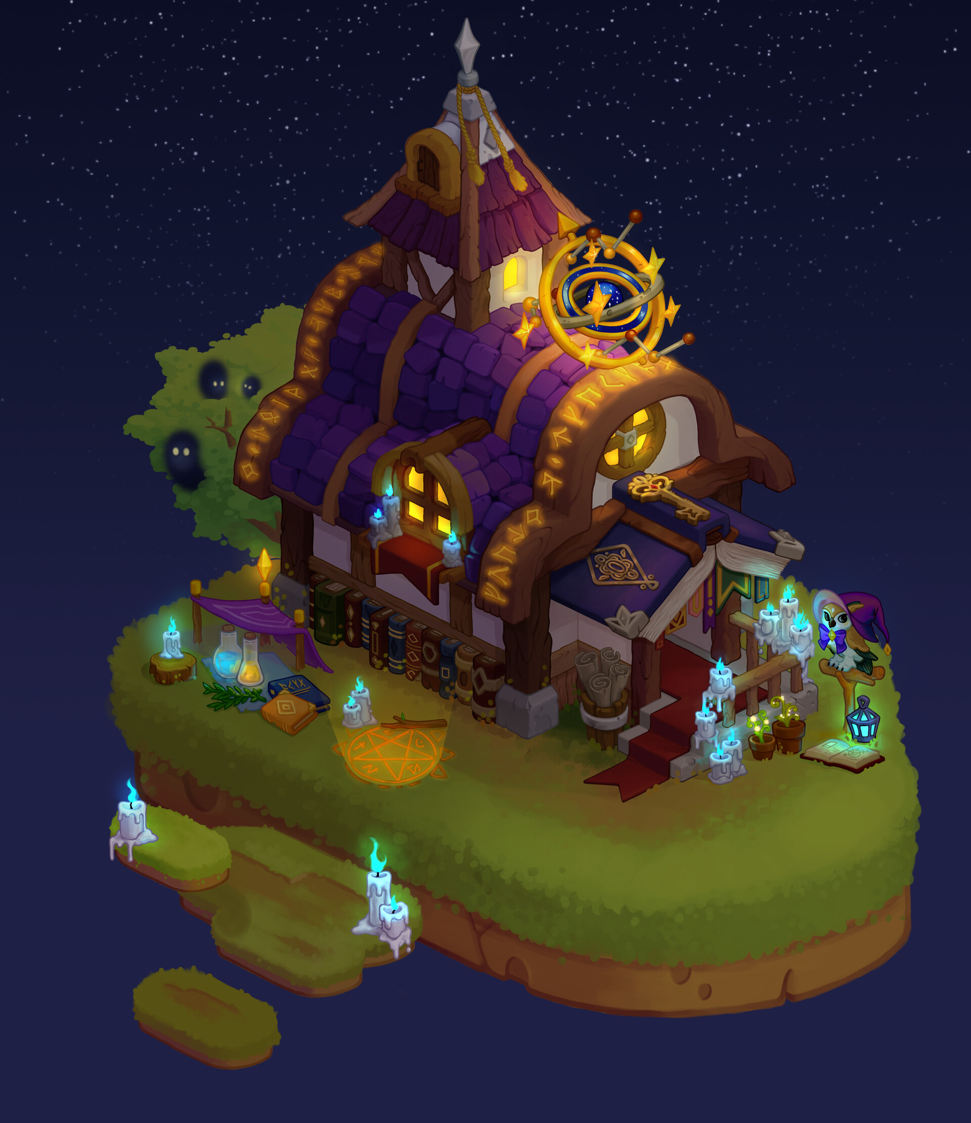 ArtStation - magic library night _ver.