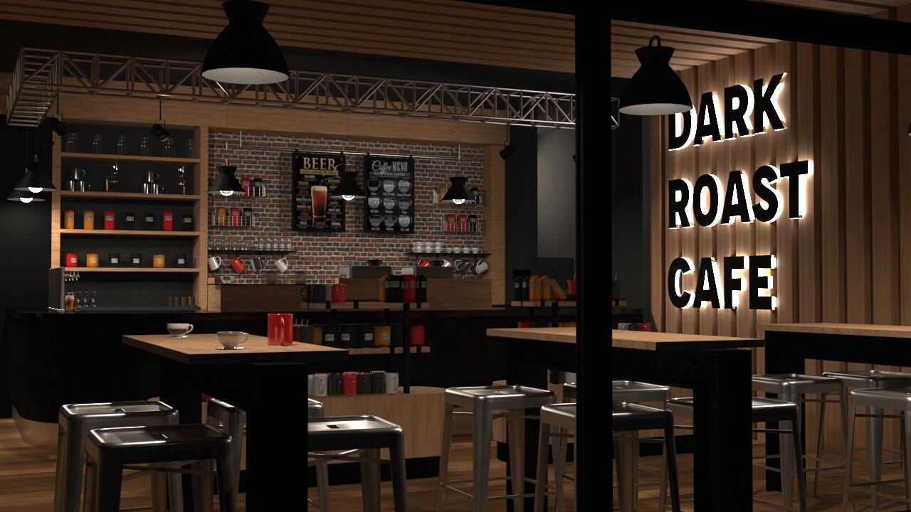 ArtStation - Dark Roast Cafe | Architecture Visualization