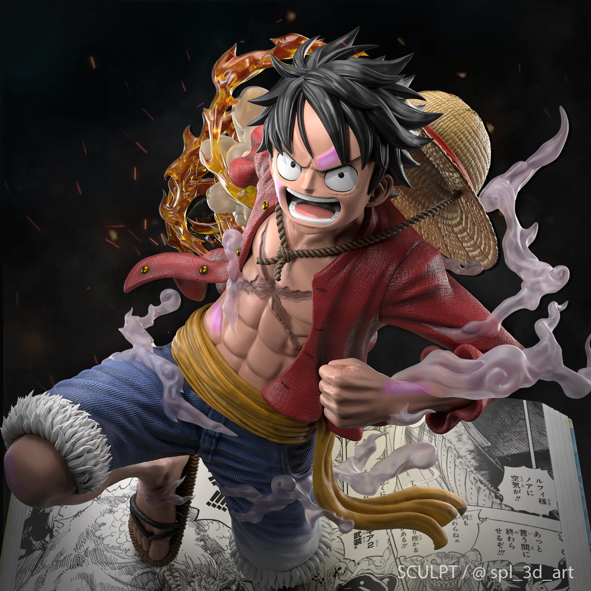ArtStation - Luffy - Onepiece - Legendary Book