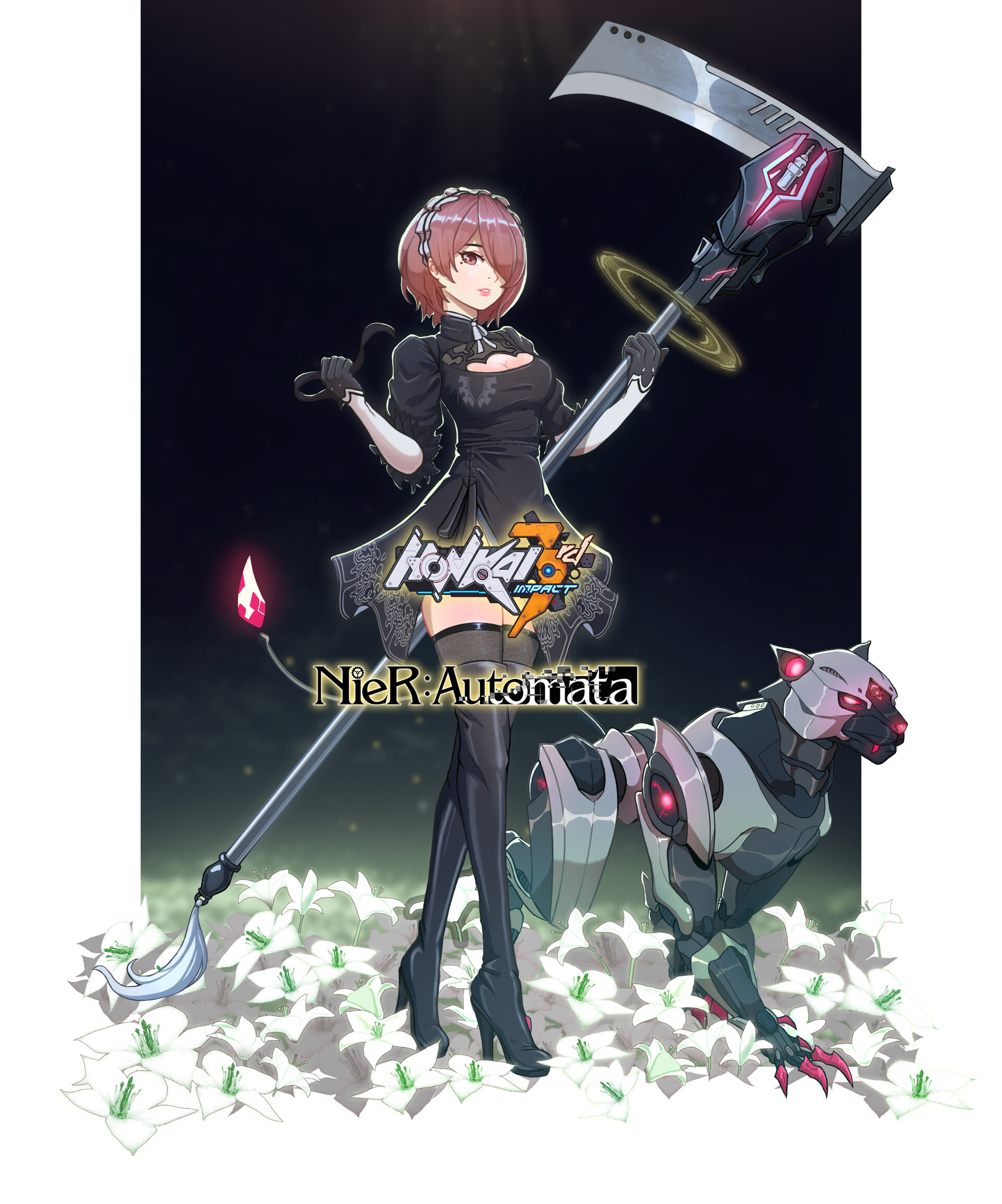 ArtStation - Honkai Impact x Nier Automata crossover Rita 2B