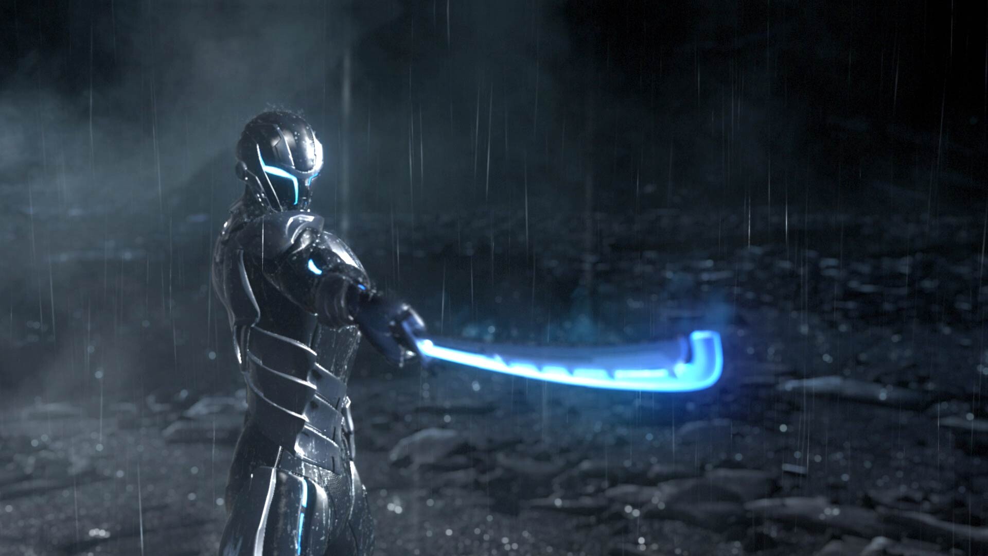 ArtStation - Cyber Warrior - VFX Breakdown