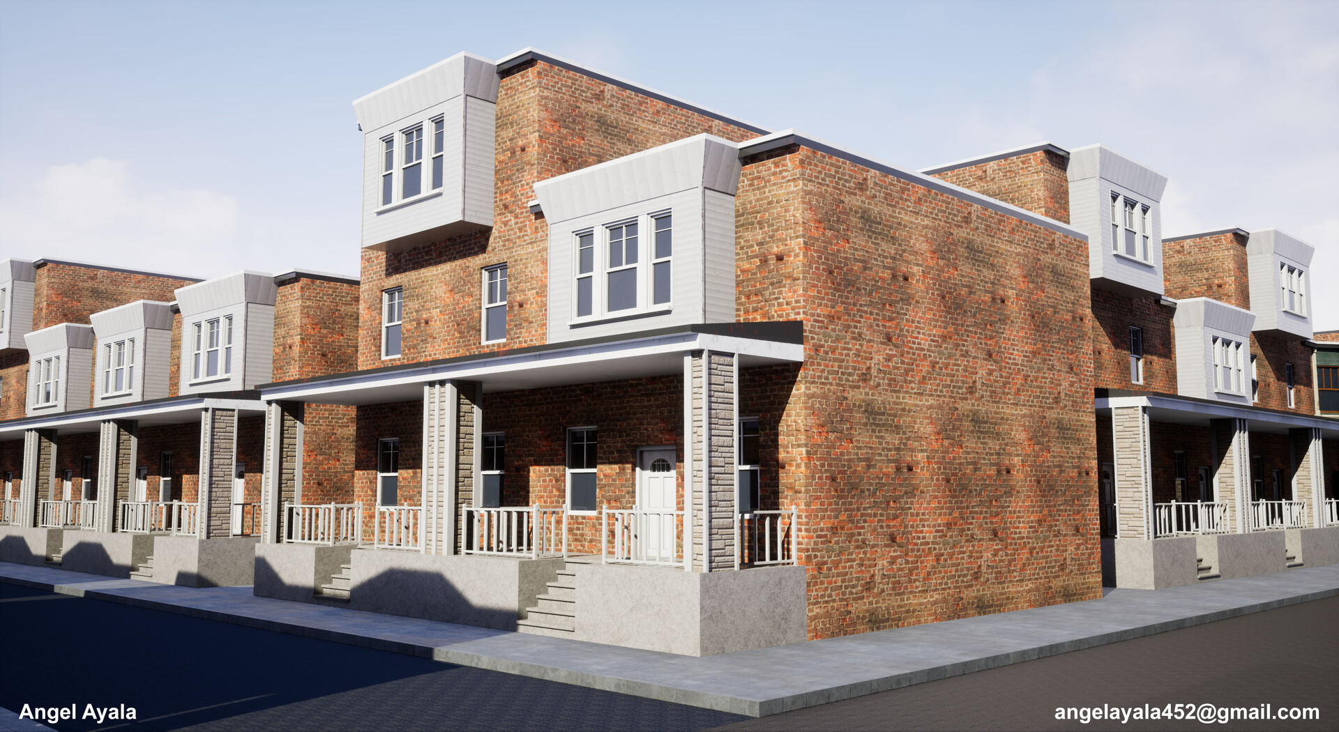 ArtStation - Early 1900s Brick Row Homes
