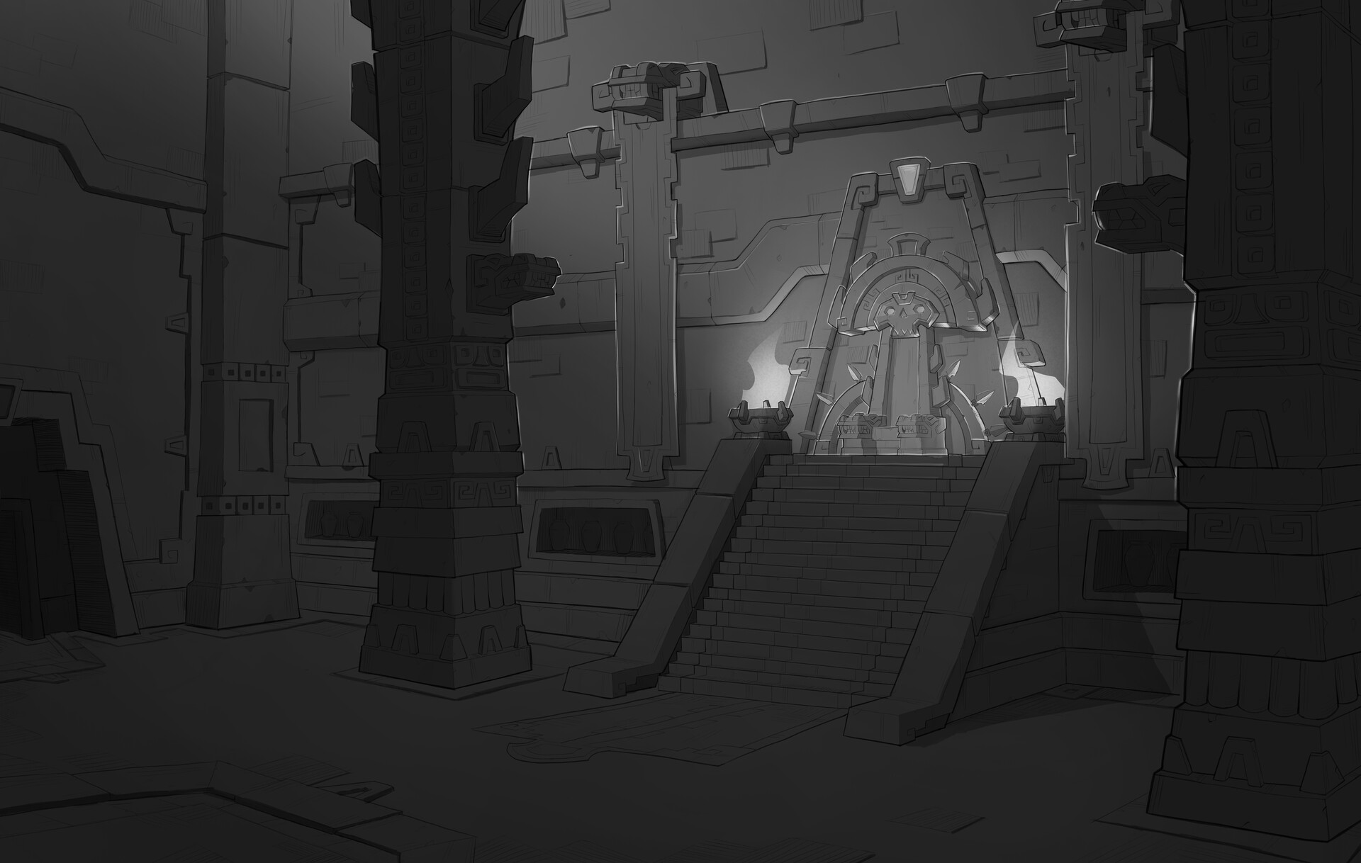 ArtStation - Stylised Aztec Throne Room