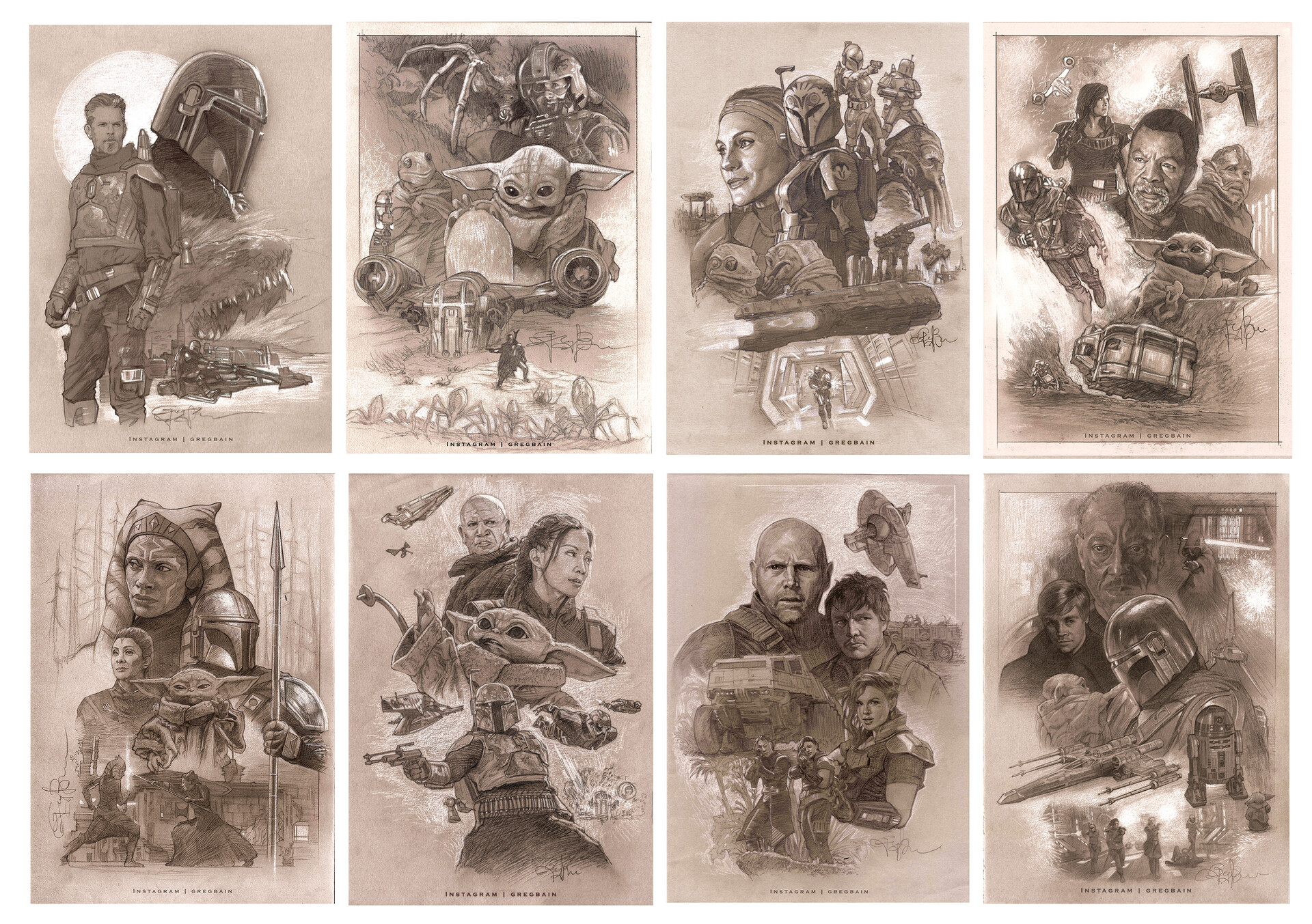 Greg Bain - The Mandalorian - Season 2 - Sketches for All Episodes