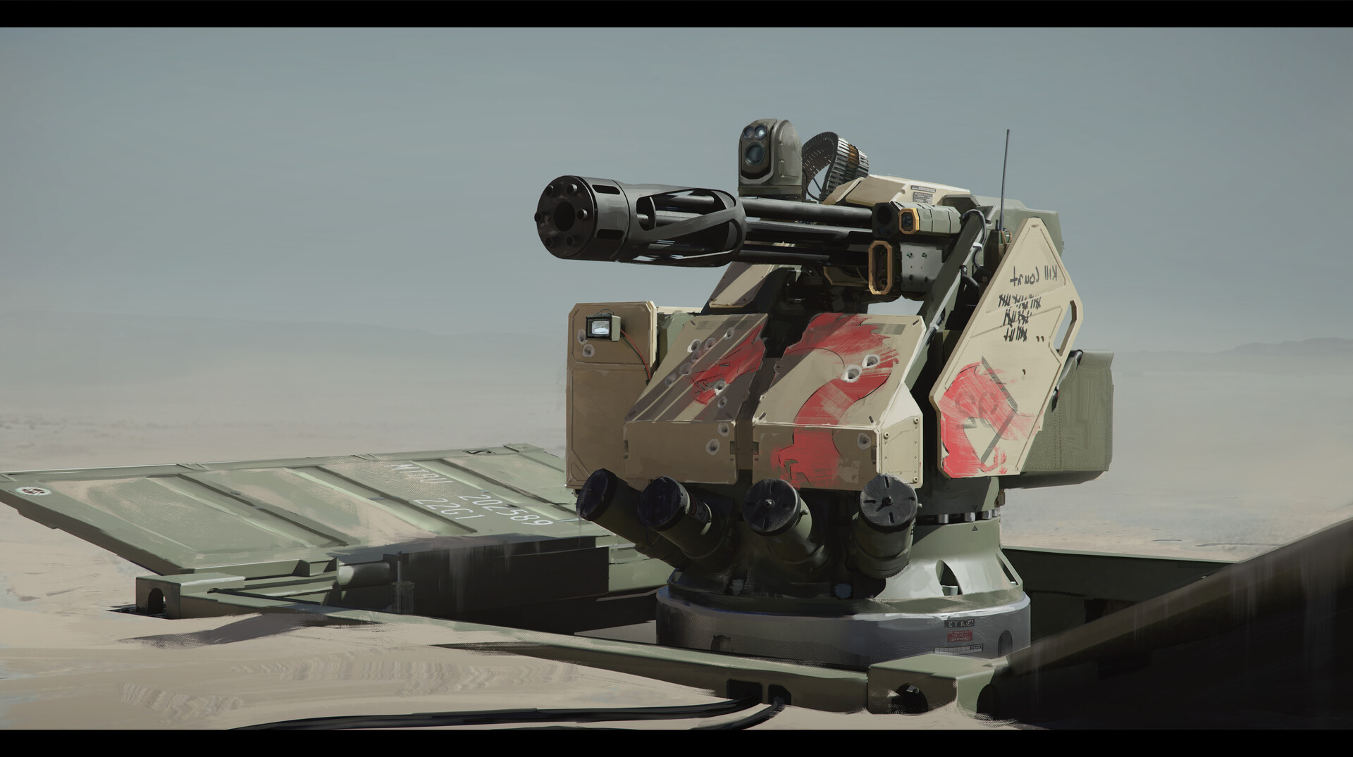 ArtStation - Automatic minigun turret