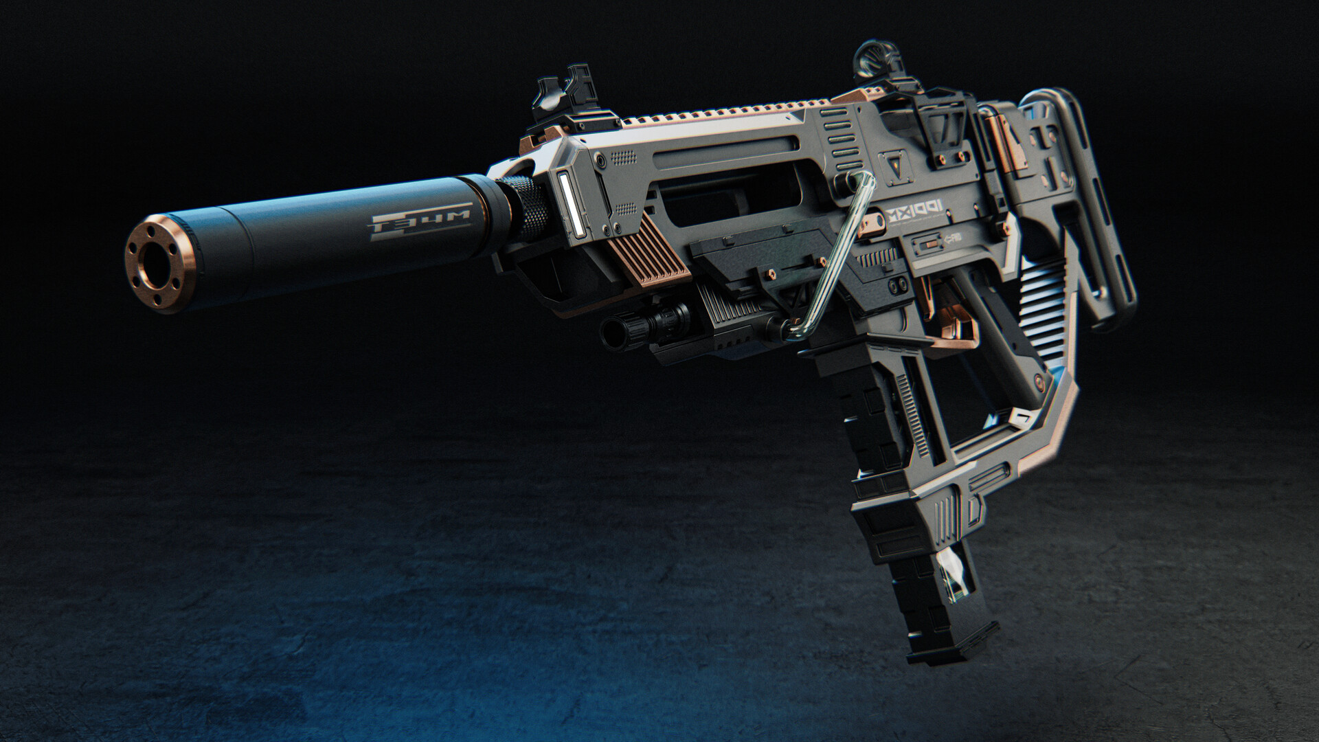 ArtStation - Sci-fi SMG (textured)