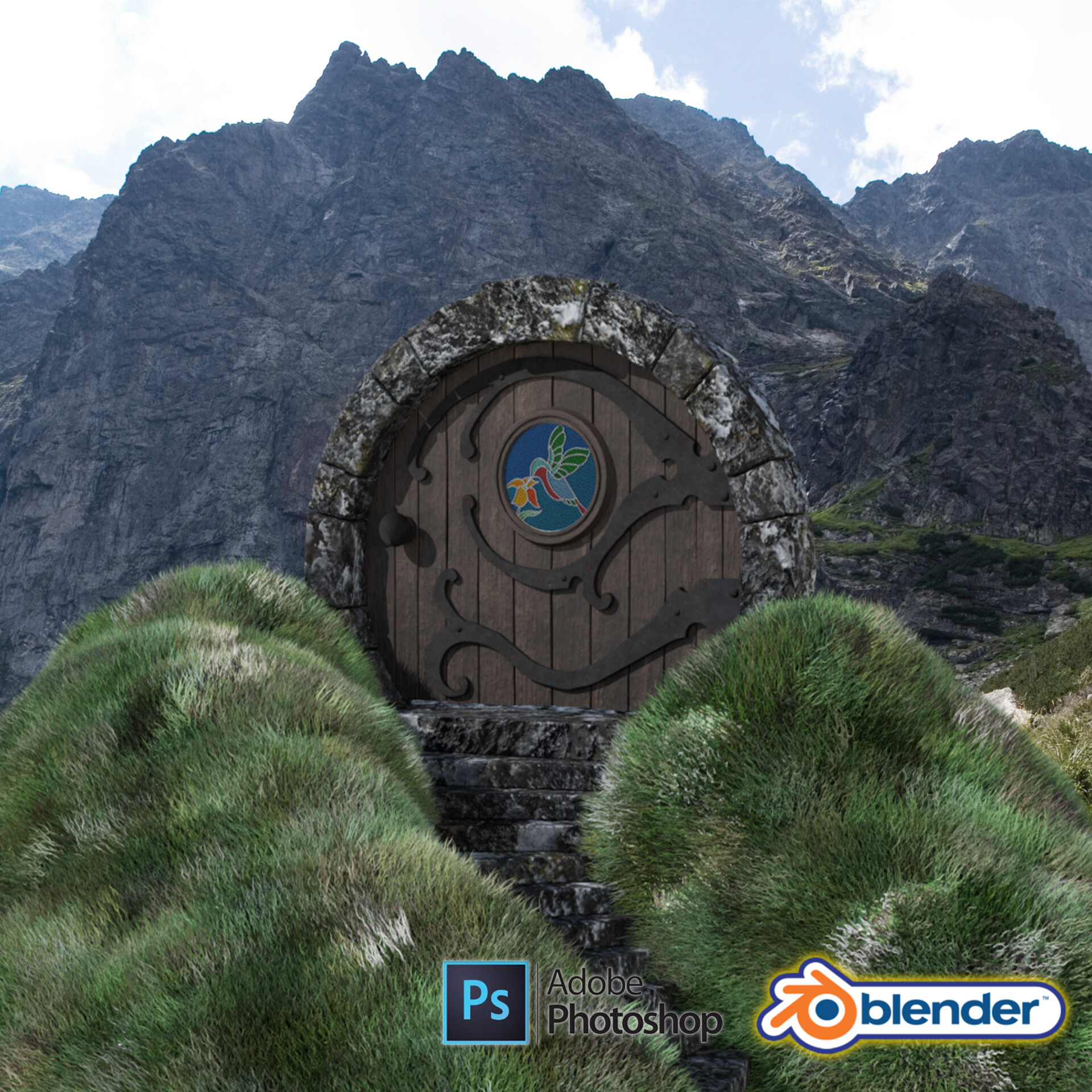 ArtStation - 3D Modeling a Hobbit Door Scene With Blender 2.9 & Adobe ...