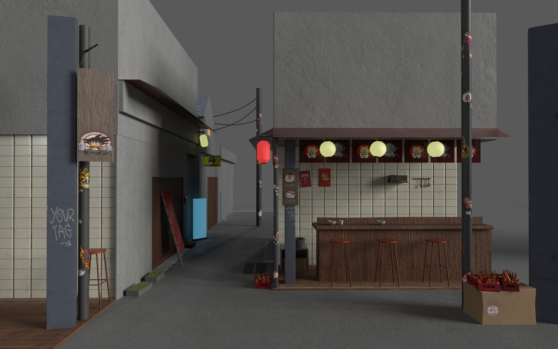 ArtStation - Japanese Ramen Food Stall