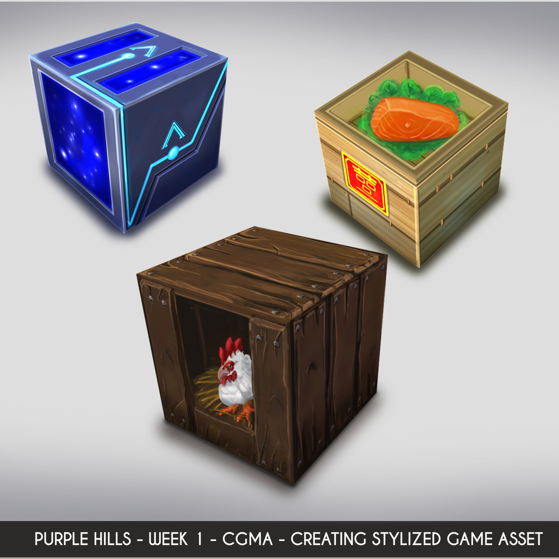 ArtStation - Hand painted cubes practice
