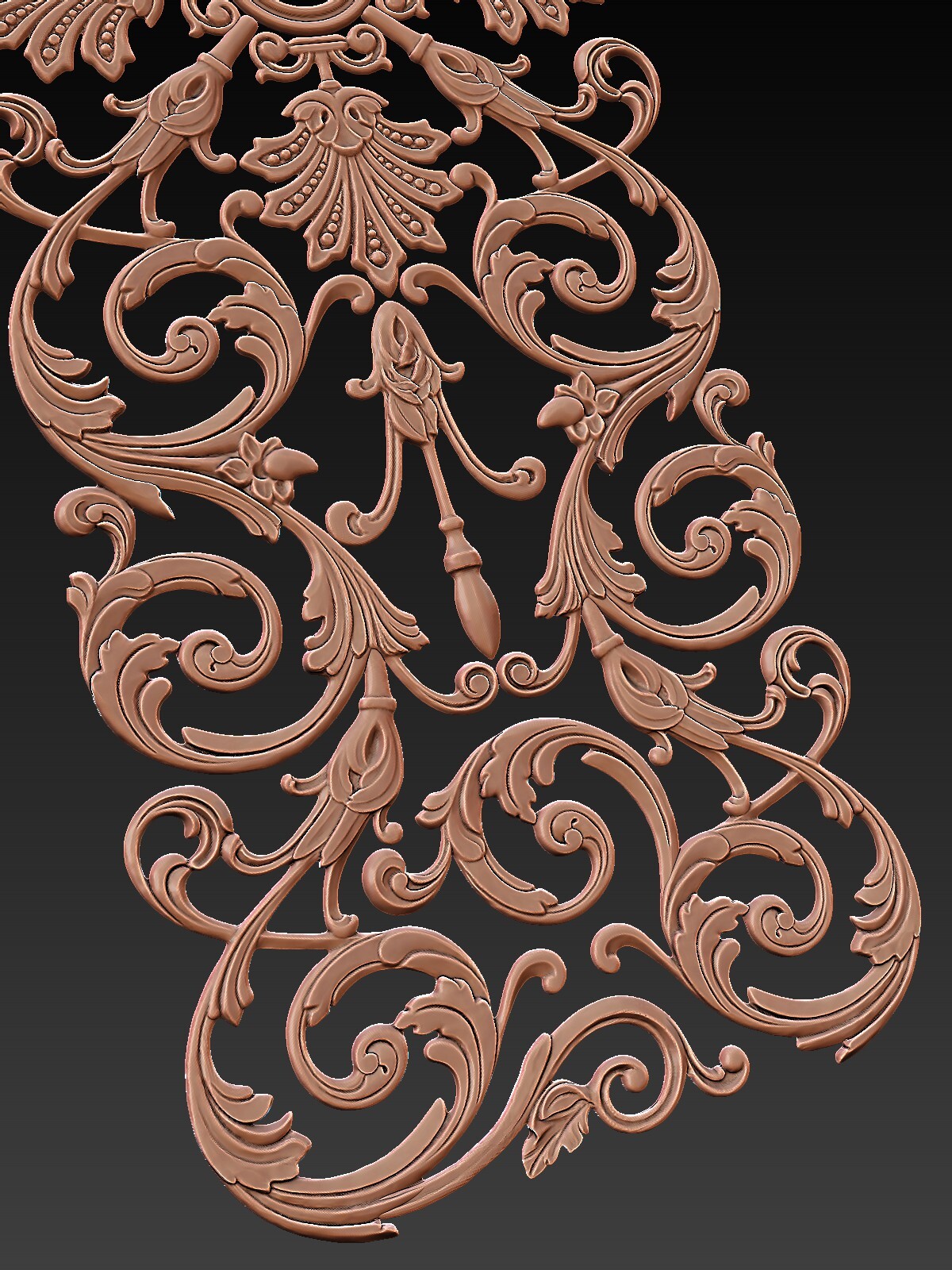 ArtStation - Imitation of a carved pattern for a custom-made cabinet ...