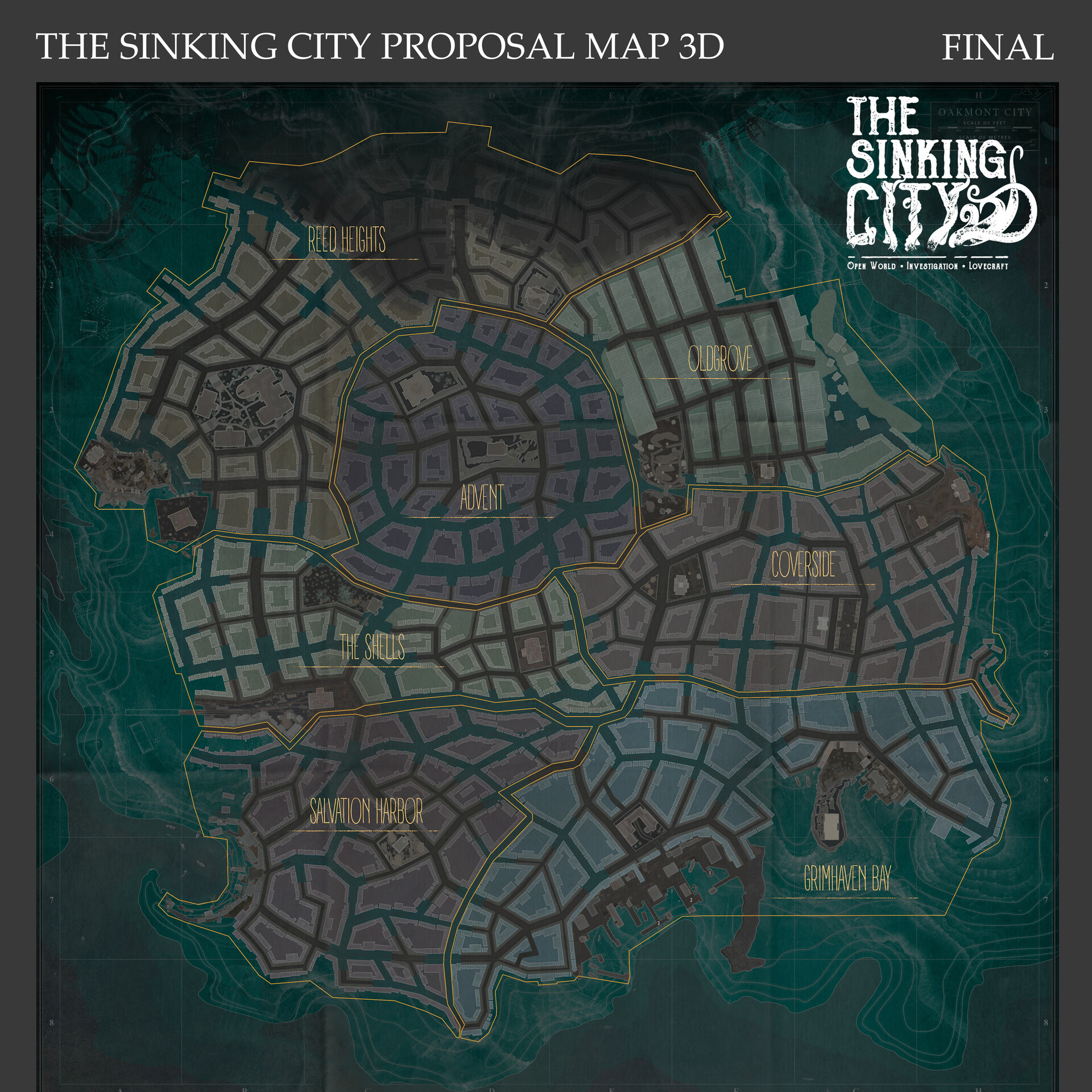 ArtStation - Worldbuilding: The Sinking City map evolution 3d