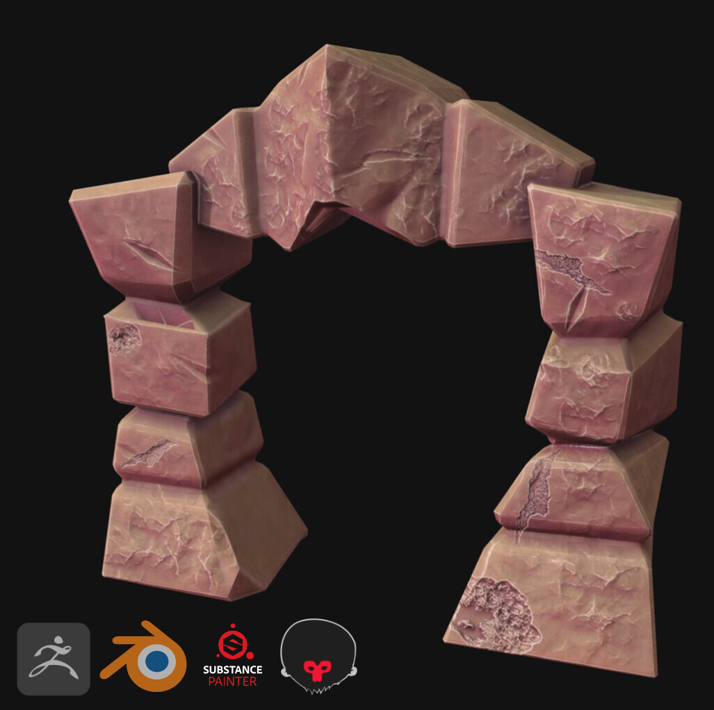 ArtStation - Ancient Stylized Stone Arch Asset
